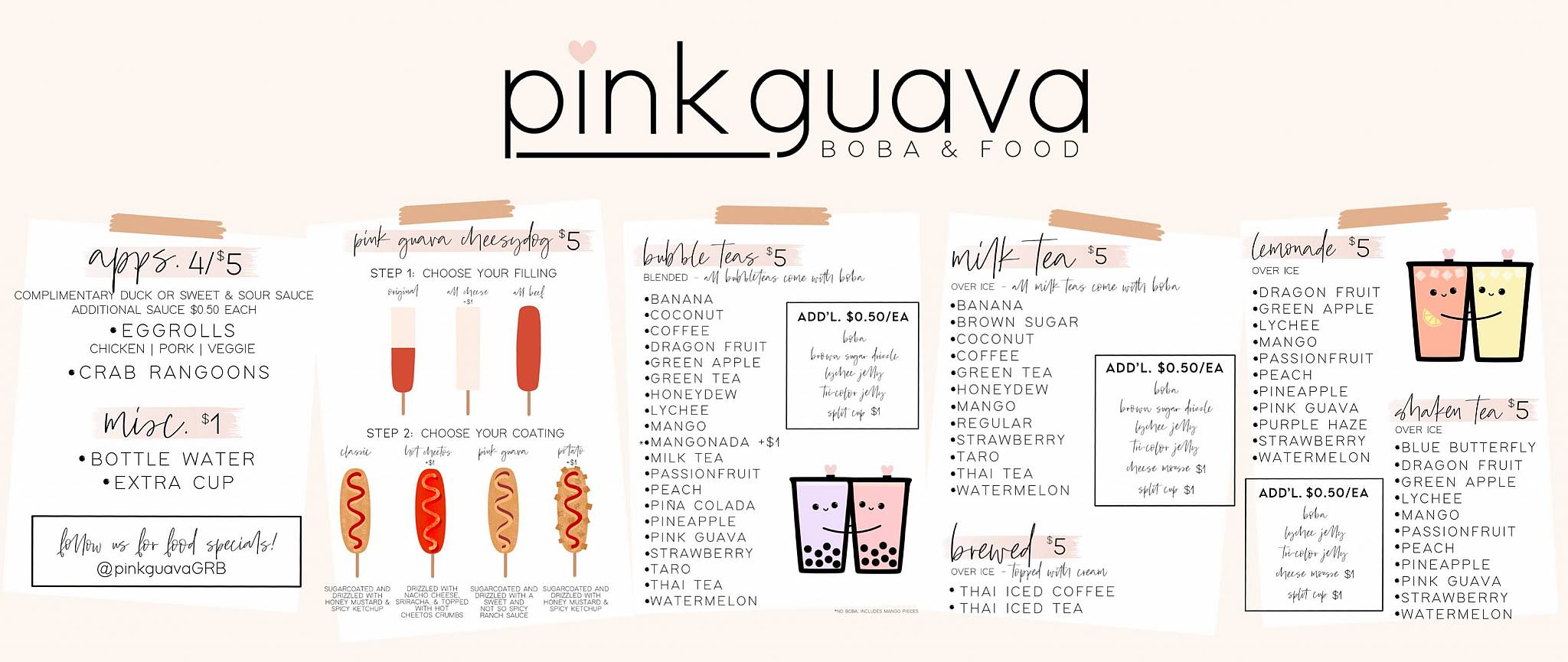 Menu at Pink Guava, Green Bay