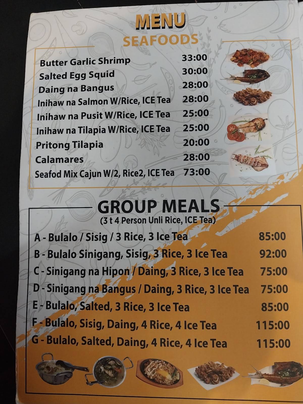 Menu at Pinoy Zone Restaurant, Abu Dhabi