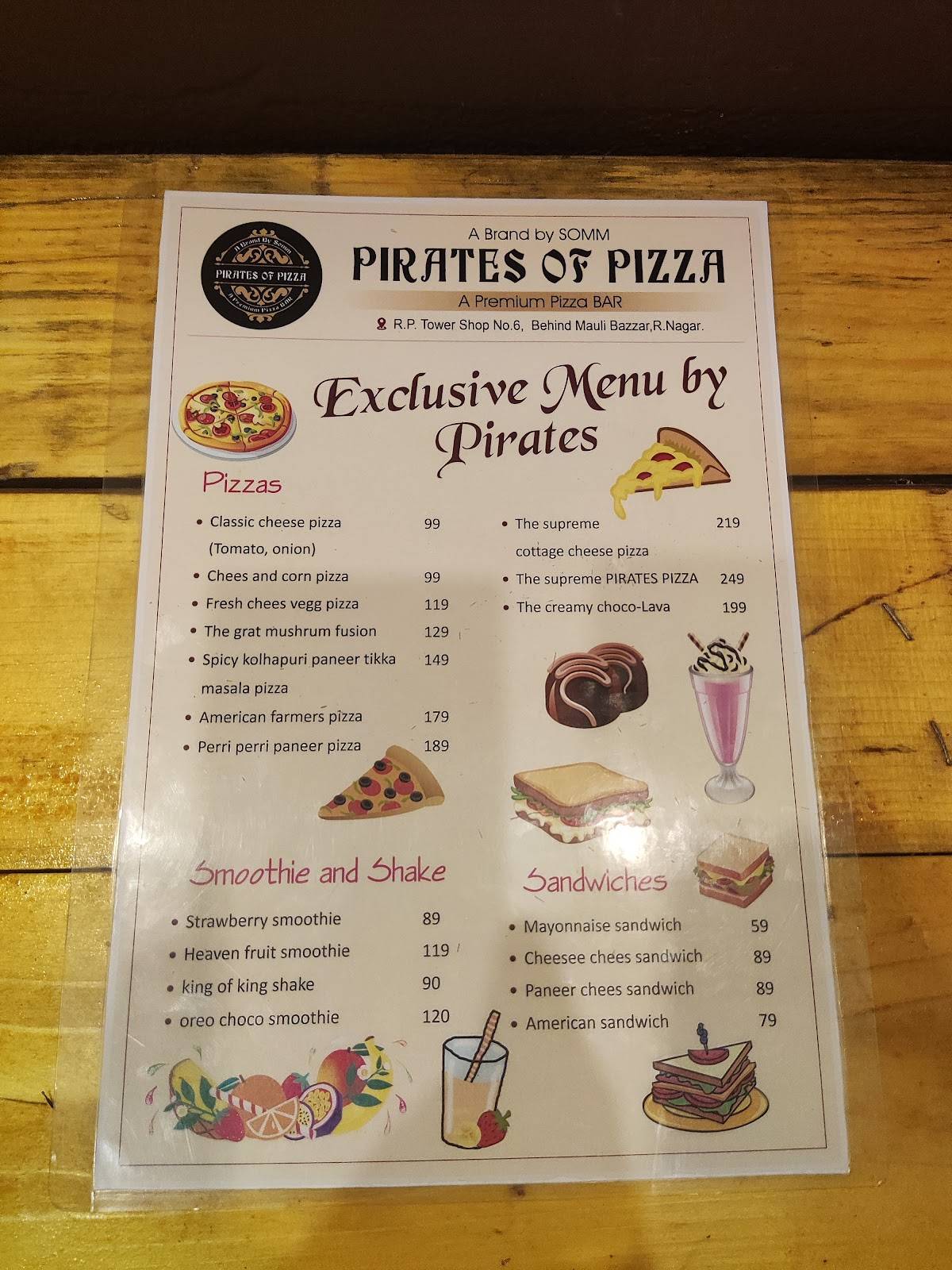 Menu at Pirates of pizza, Ramanandnagar