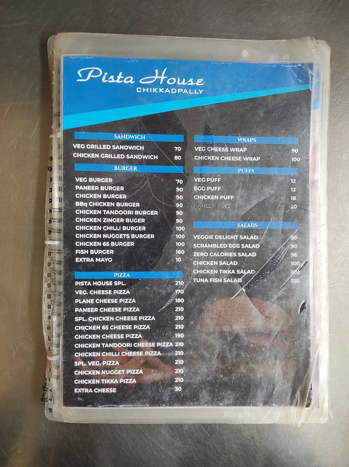 Menu at Pista house, Vijayawada, 303