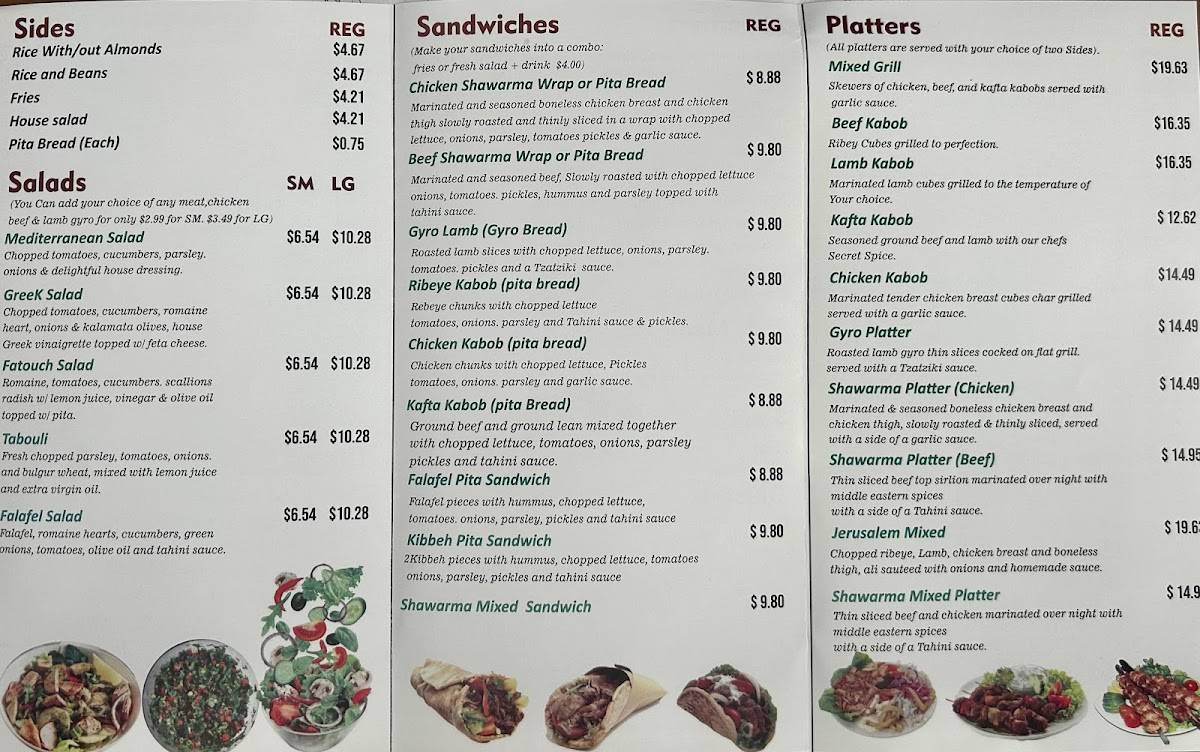 Menu at Pita Fresh restaurant, Miami, N Kendall Dr