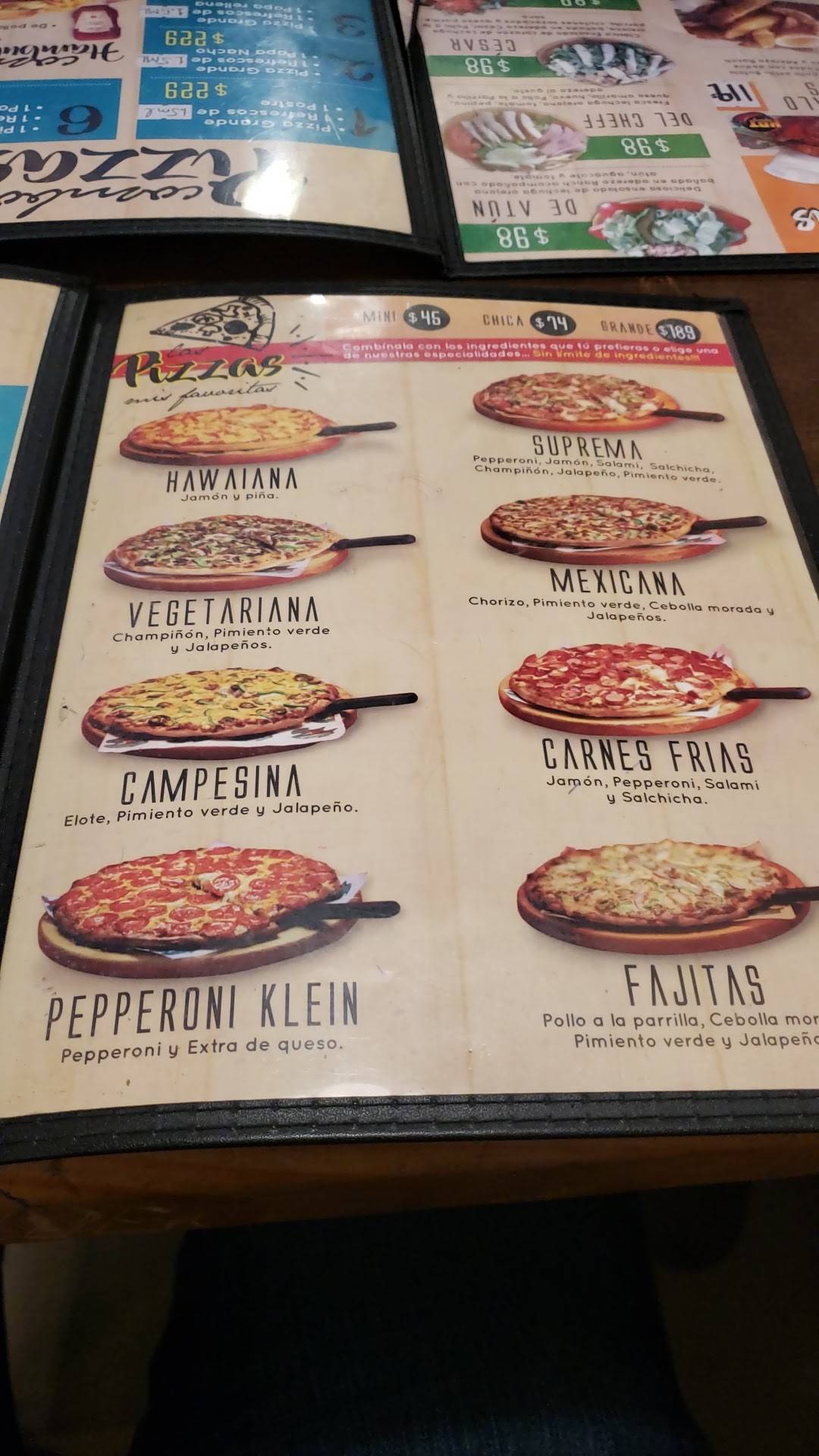 Carta del restaurante Pizza Klein, Monclova, Blvrd Benito Juárez 1116