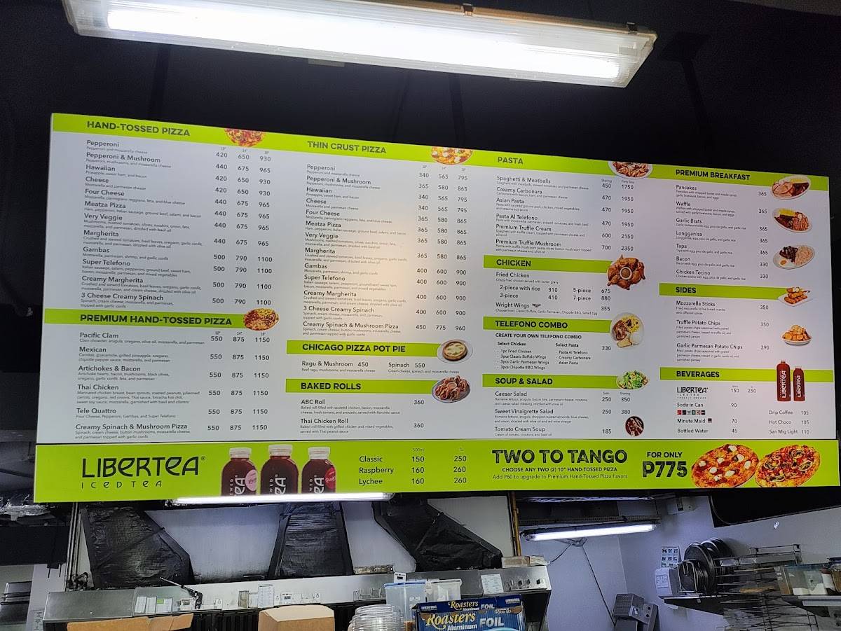 Menu at Pizza Telefono - Jupiter pizzeria, Makati
