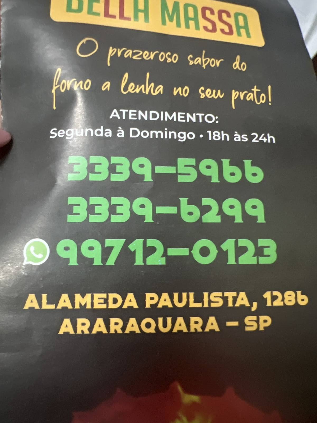 Menu em Pizzaria Bella Massa, Araraquara, Alameda Paulista