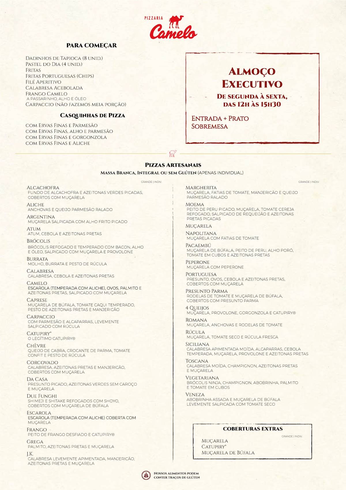 Menu em Pizzaria Camelo Tamboré, Barueri