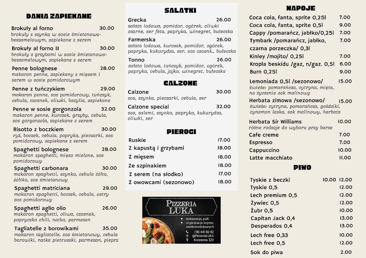 Menu at Pizzeria LUKA, Korzenna