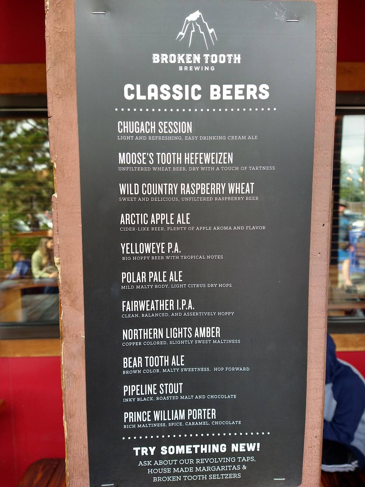 Menu at Moose's Tooth Pub & Pizzeria, Anchorage
