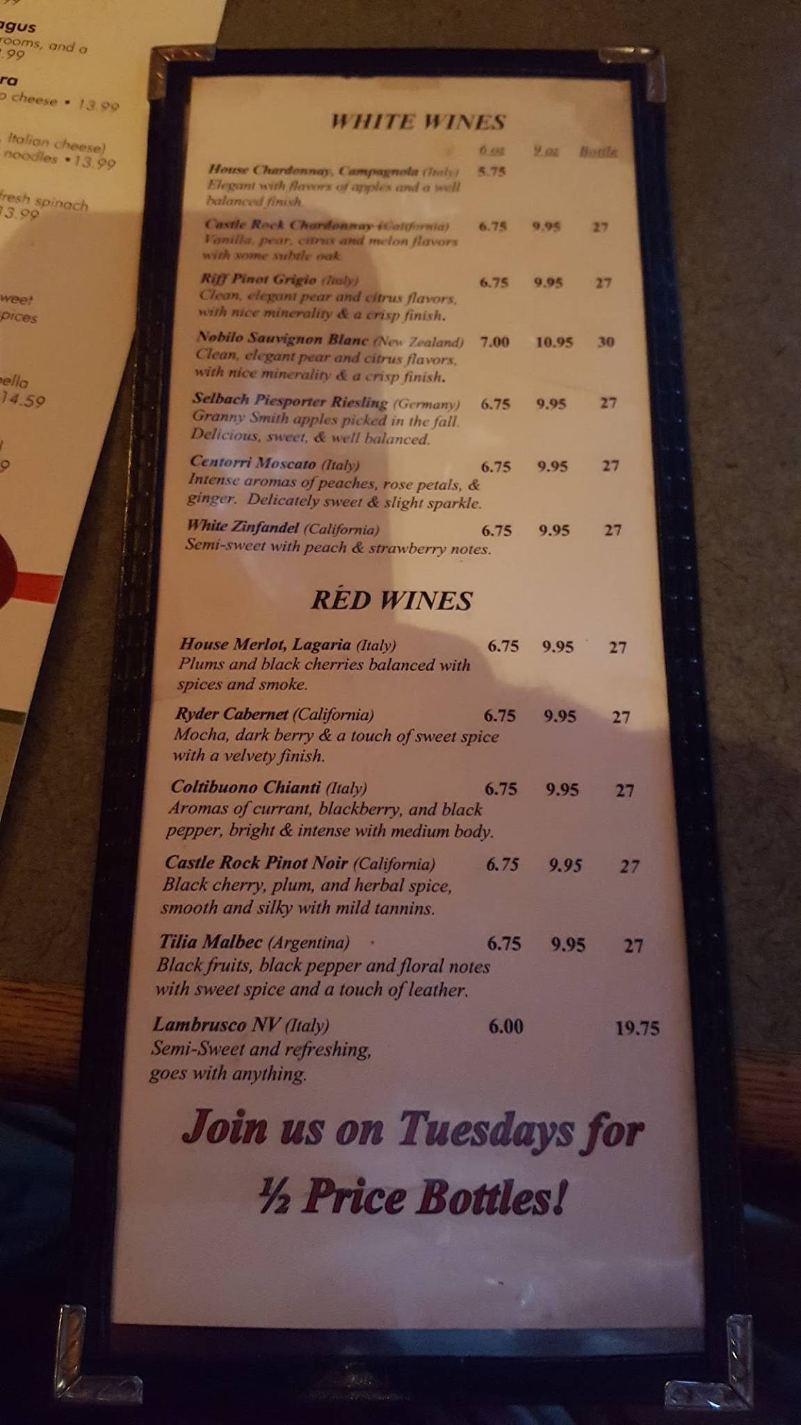 Menu at Rich & Charlie's South County pizzeria, Mehlville, Lemay Ferry Rd