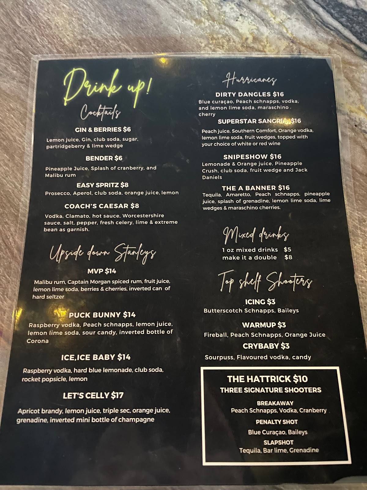 Menu au The Club, Blanc-Sablon