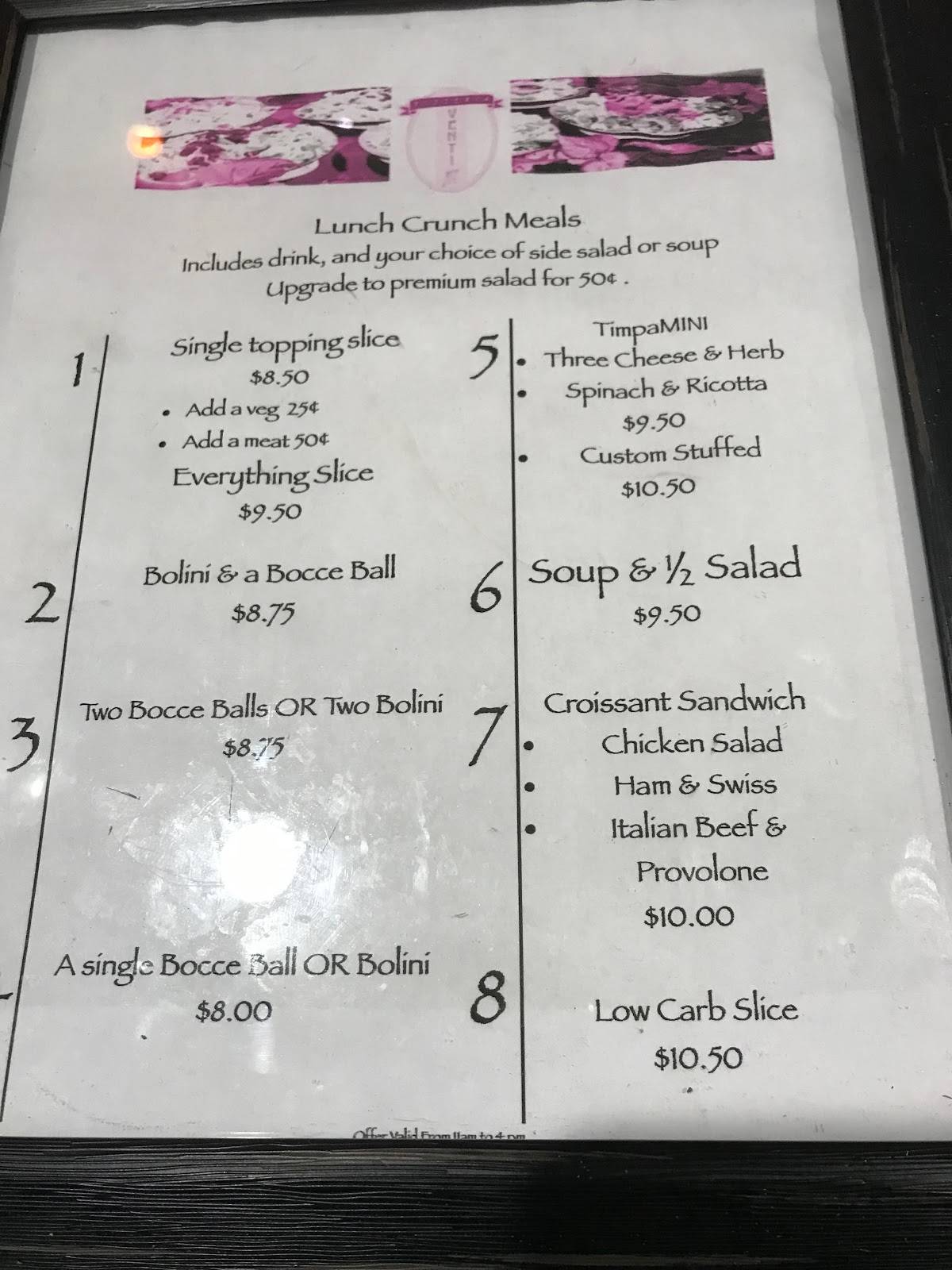Menu at Pizzeria Venti, Vonore