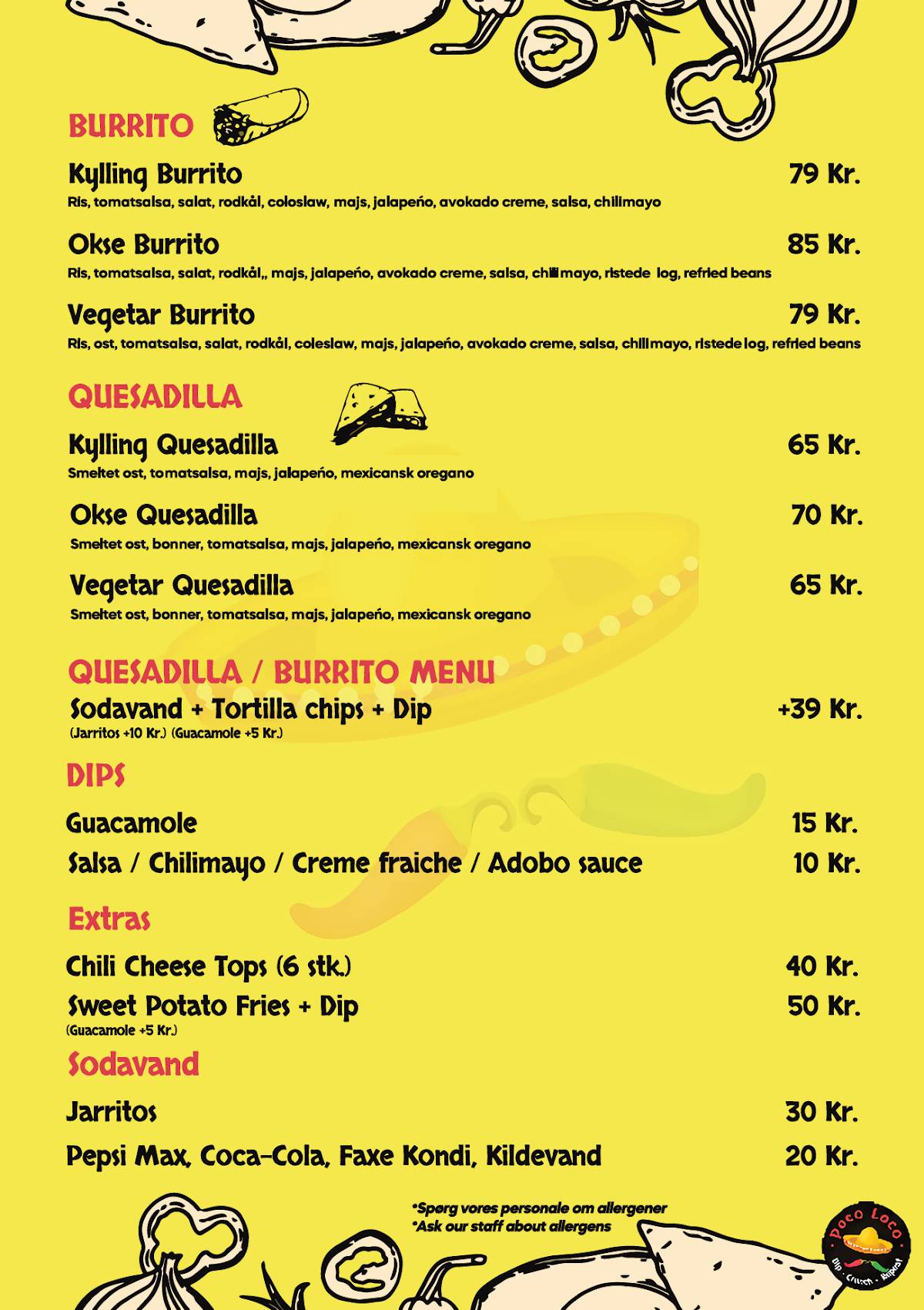 Speisekarte von Poco Loco - Aarhus restaurant, Aarhus