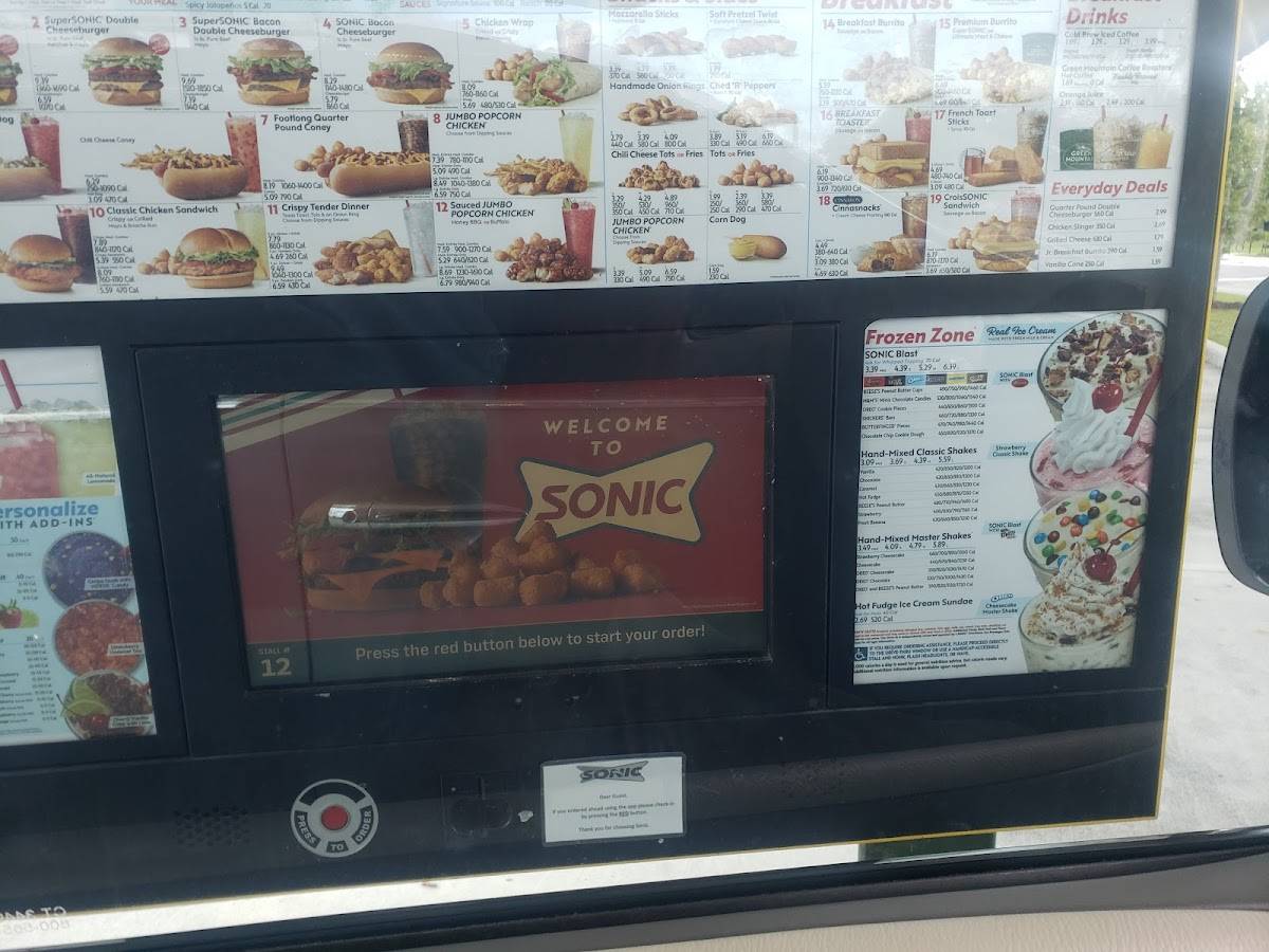 Menu at Sonic Drive-In fast food, Poinciana, Cypress Pkwy