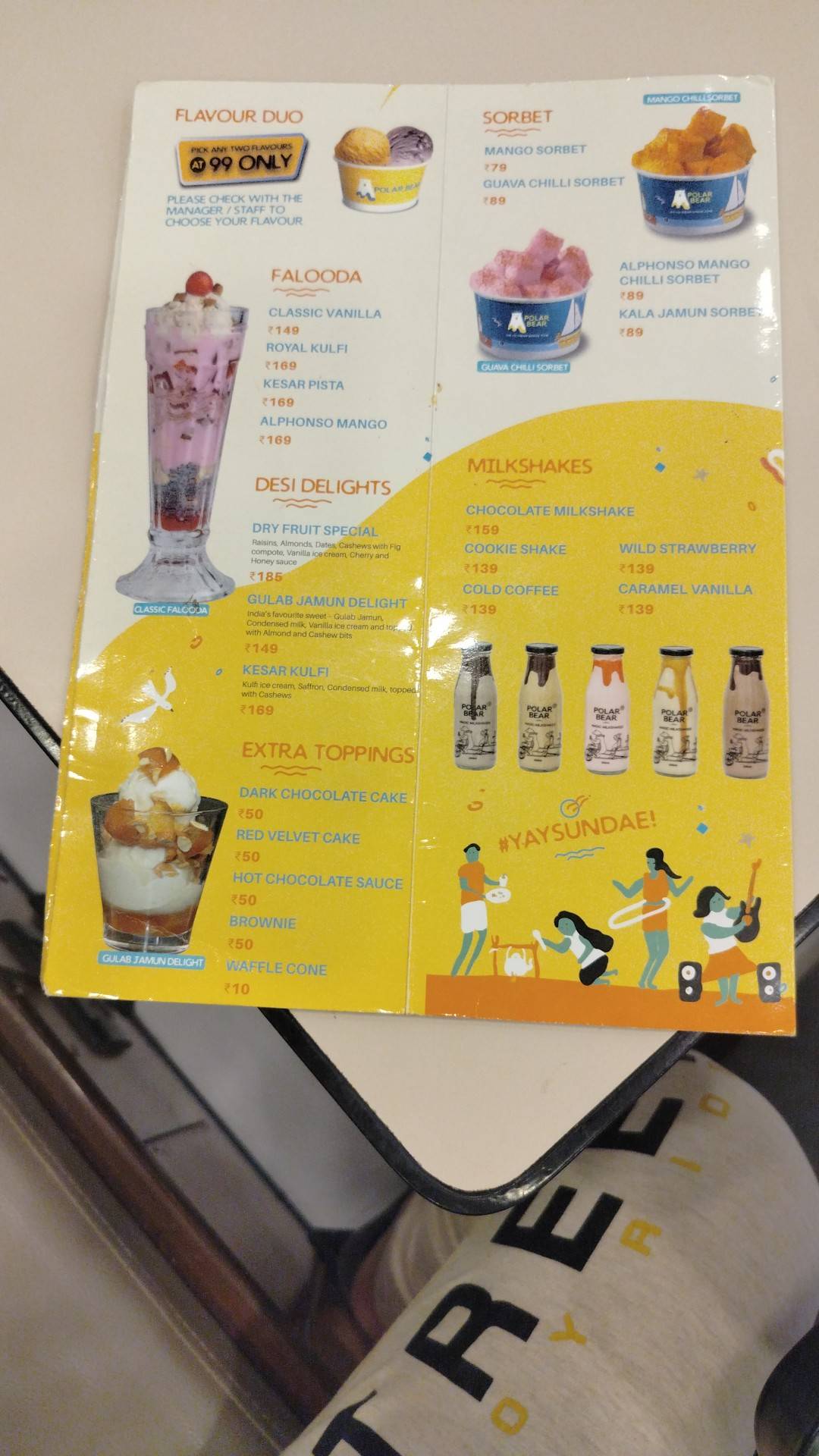 Menu at Polar Bear Ice Cream Sundaes - Hospet, Hosapete