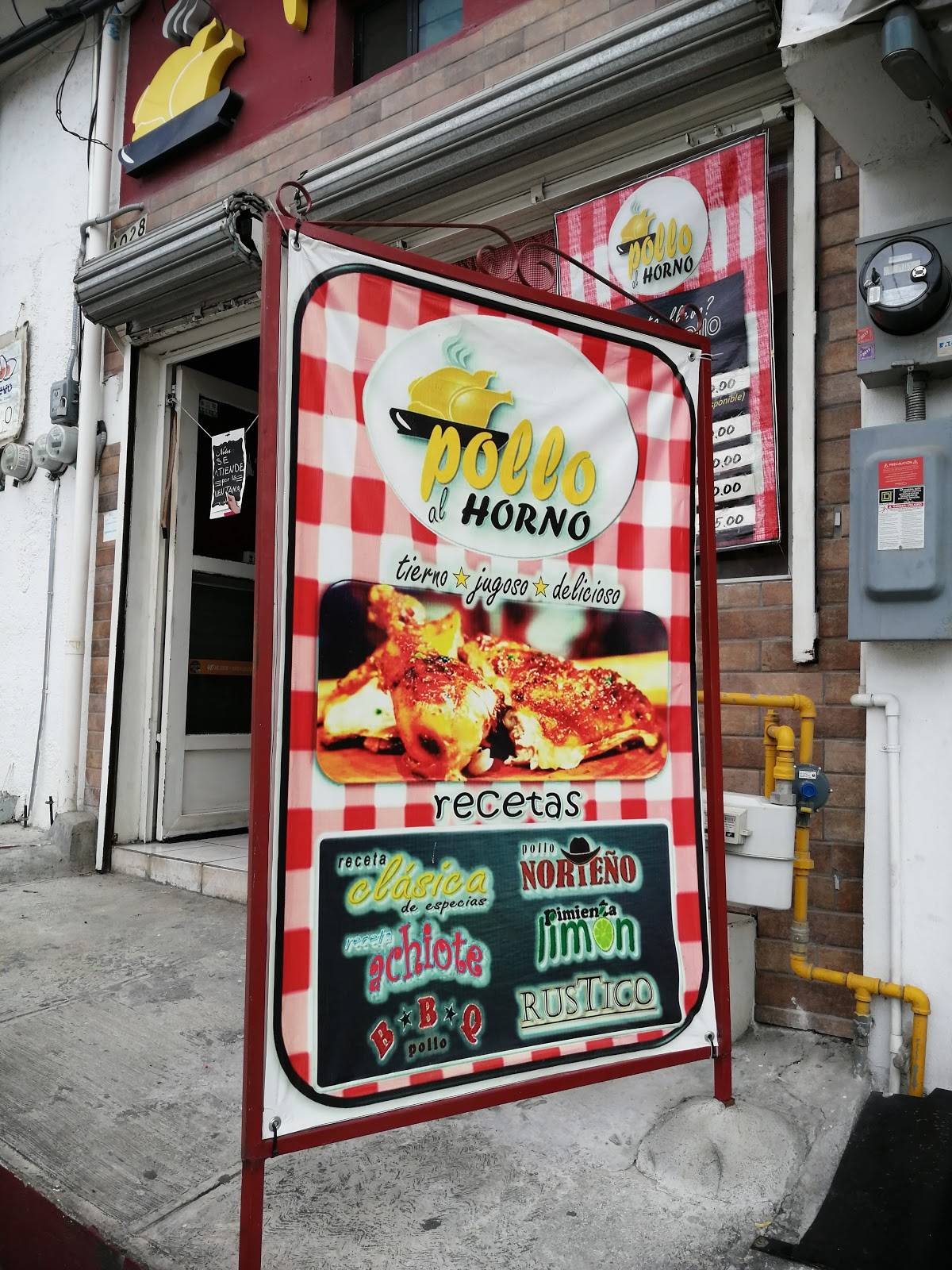 Menu at Pollo Al Horno, Monterrey