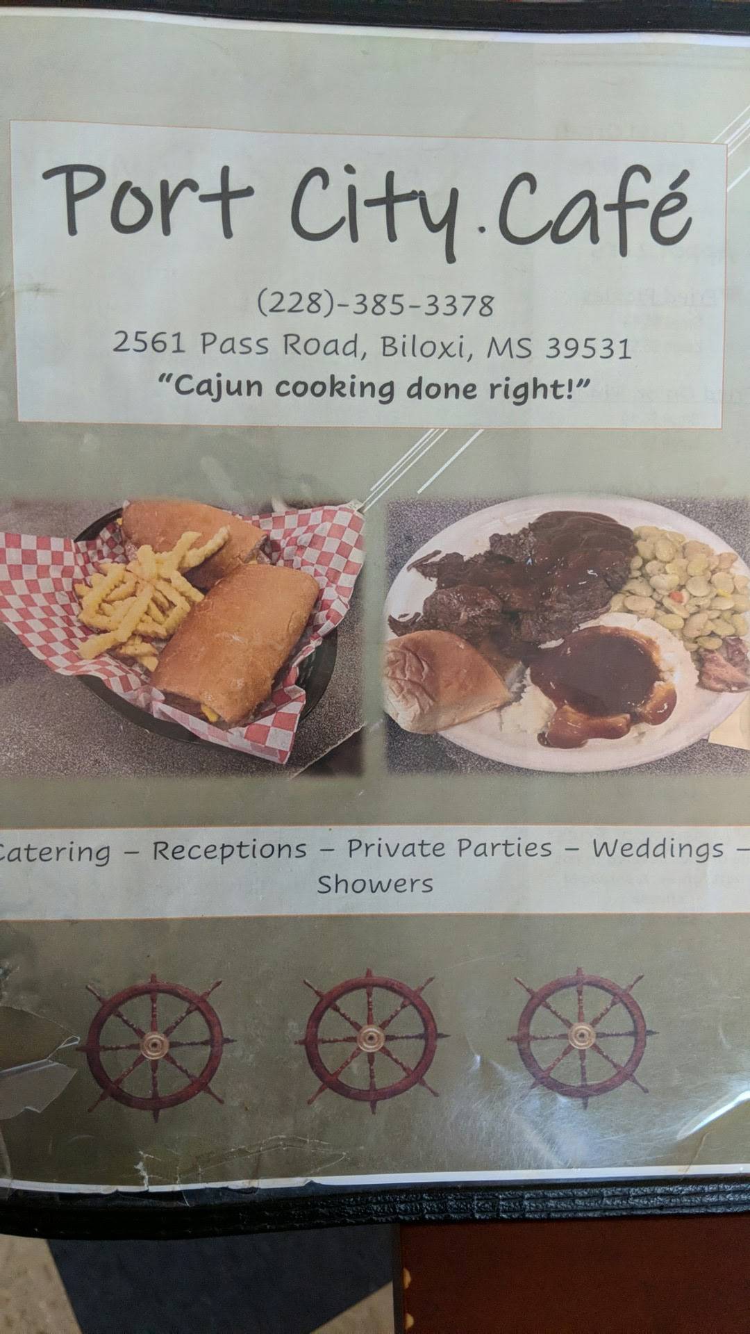 Menu at Port City Cafe, Biloxi, Pass Rd ste a