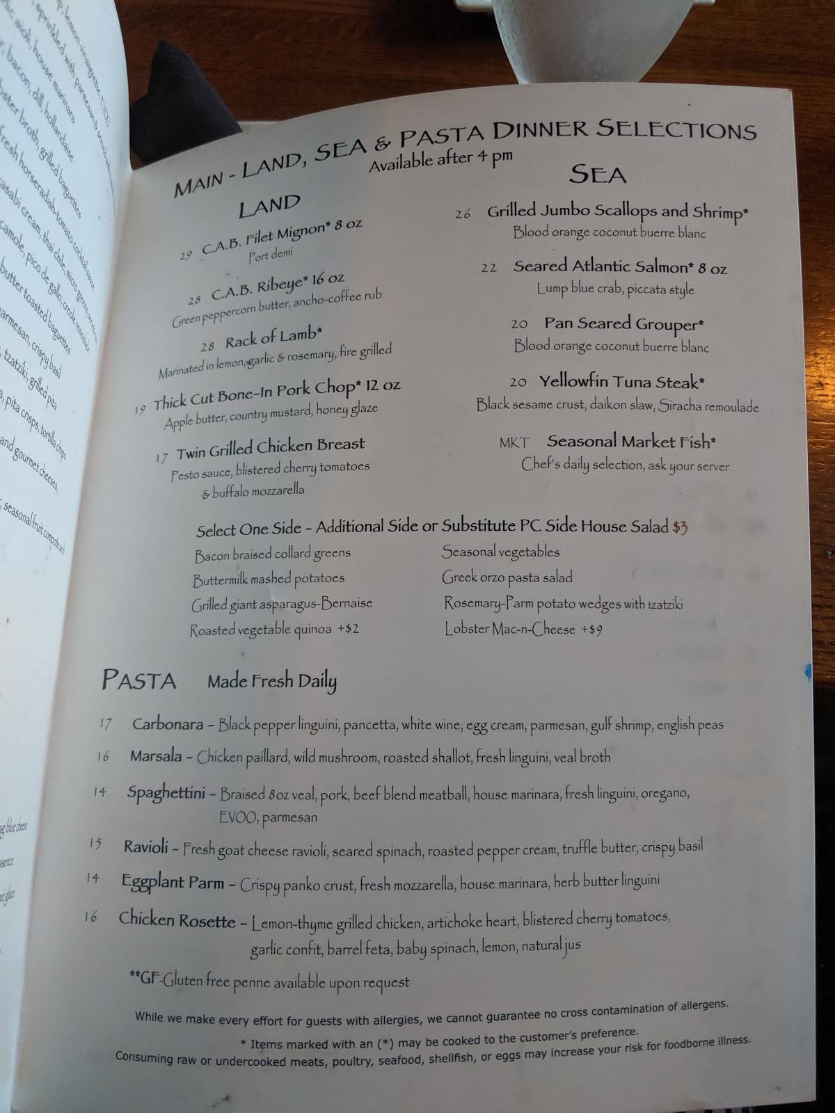 Menu at Port City Club, Cornelius, Harborside Dr