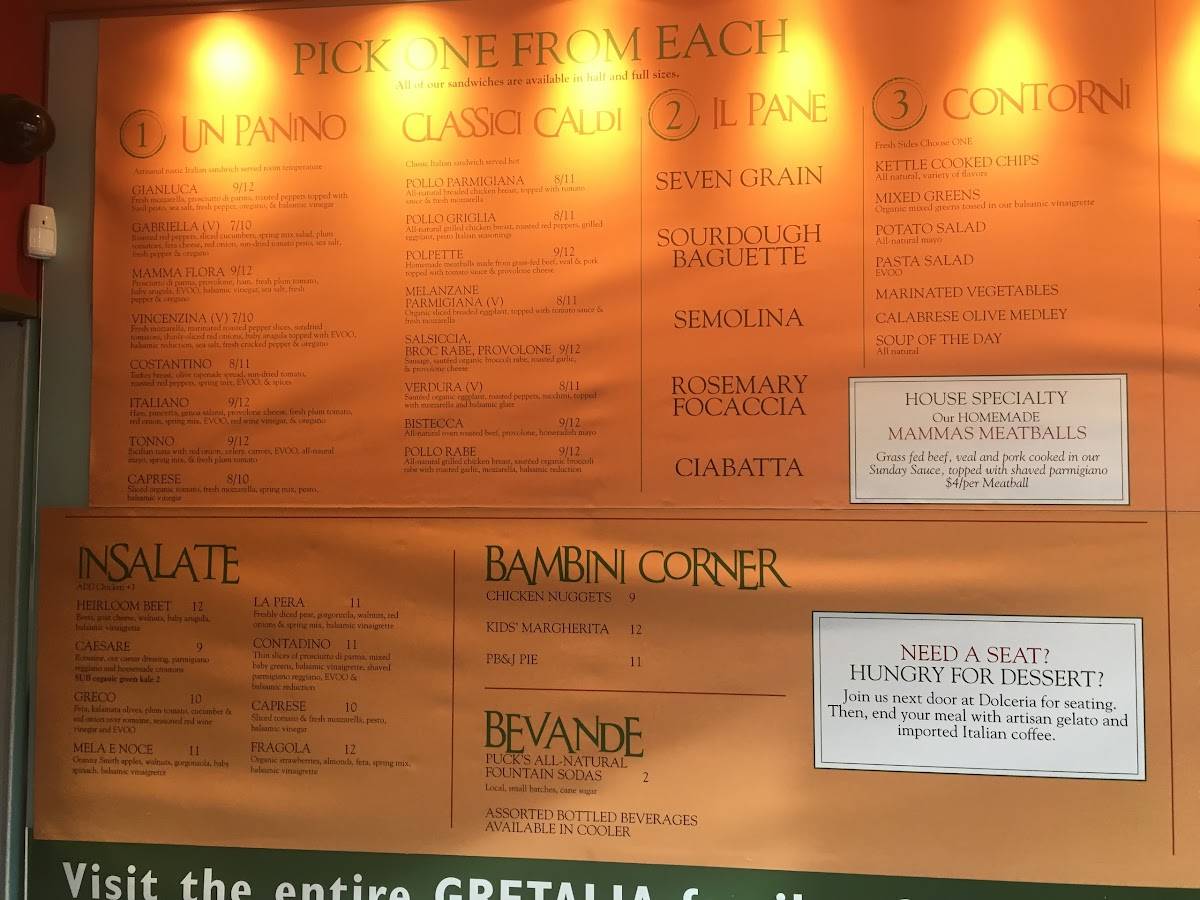 Menu at Porta Via restaurant, Princeton, 354 Nassau St