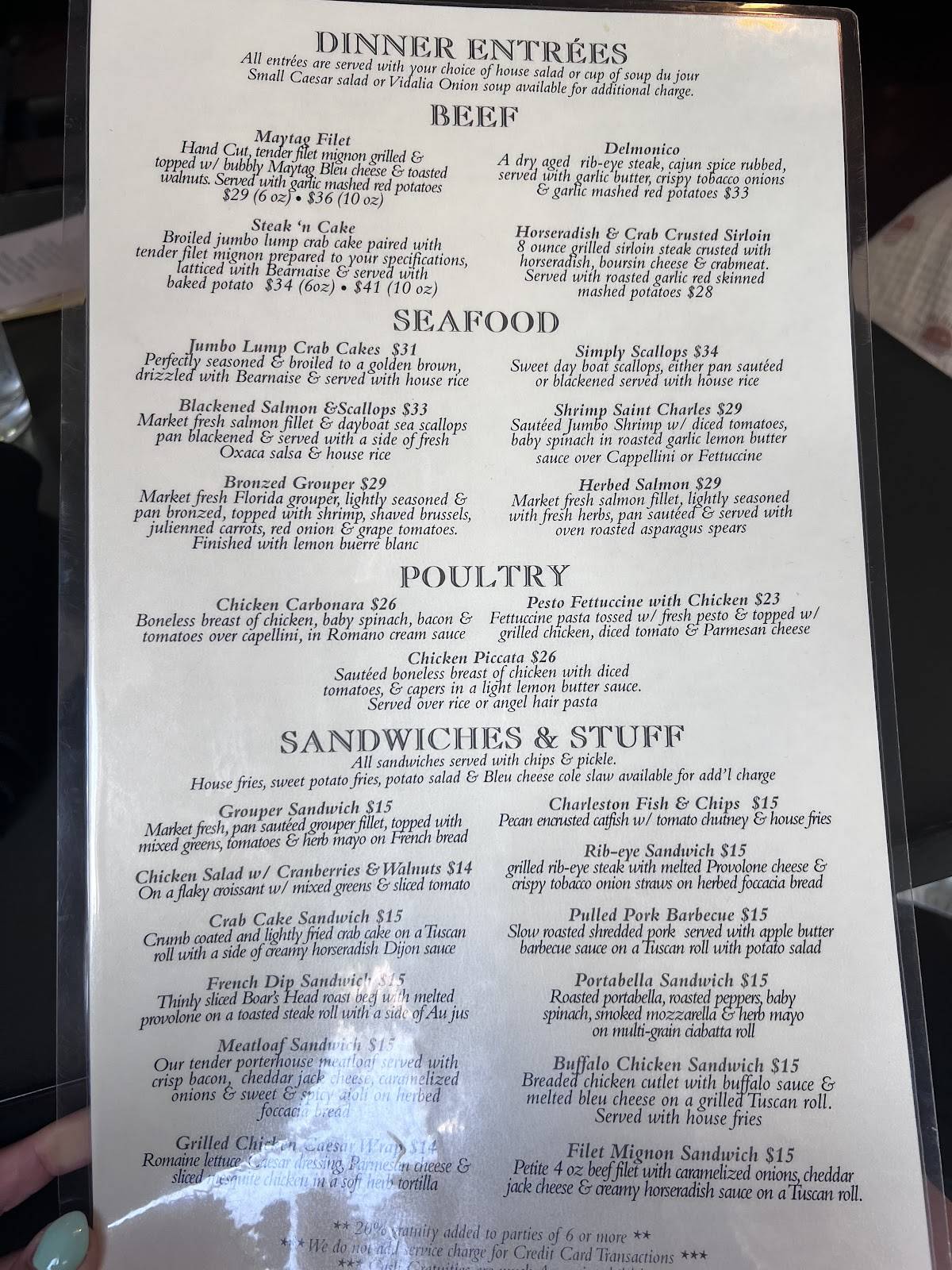 Menu at Porterhouse Restaurant & Pub, Lahaska