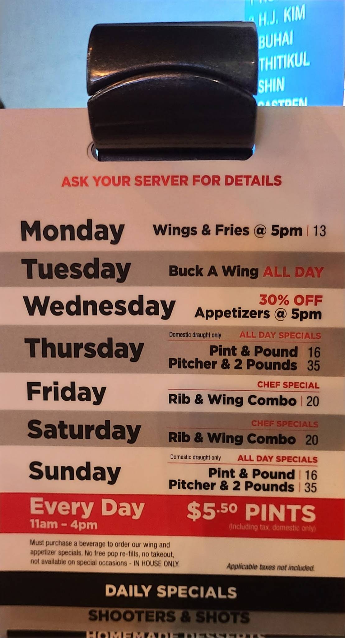 Menu at Portly Piper Pub Ajax, Ajax, 235 Bayly St W