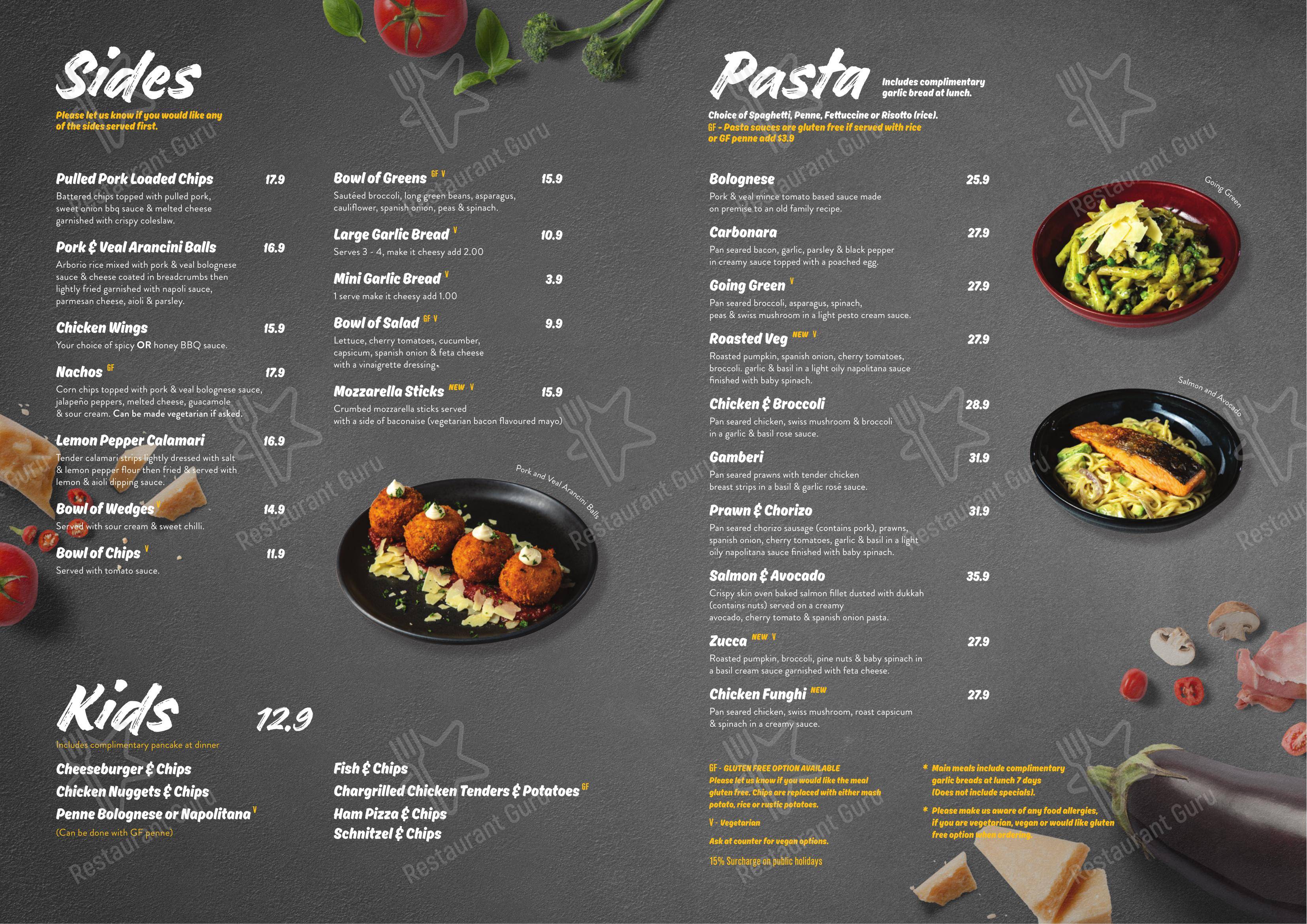 Menu at Portside Tavern pub & bar, Port Pirie, 96 Ellen St