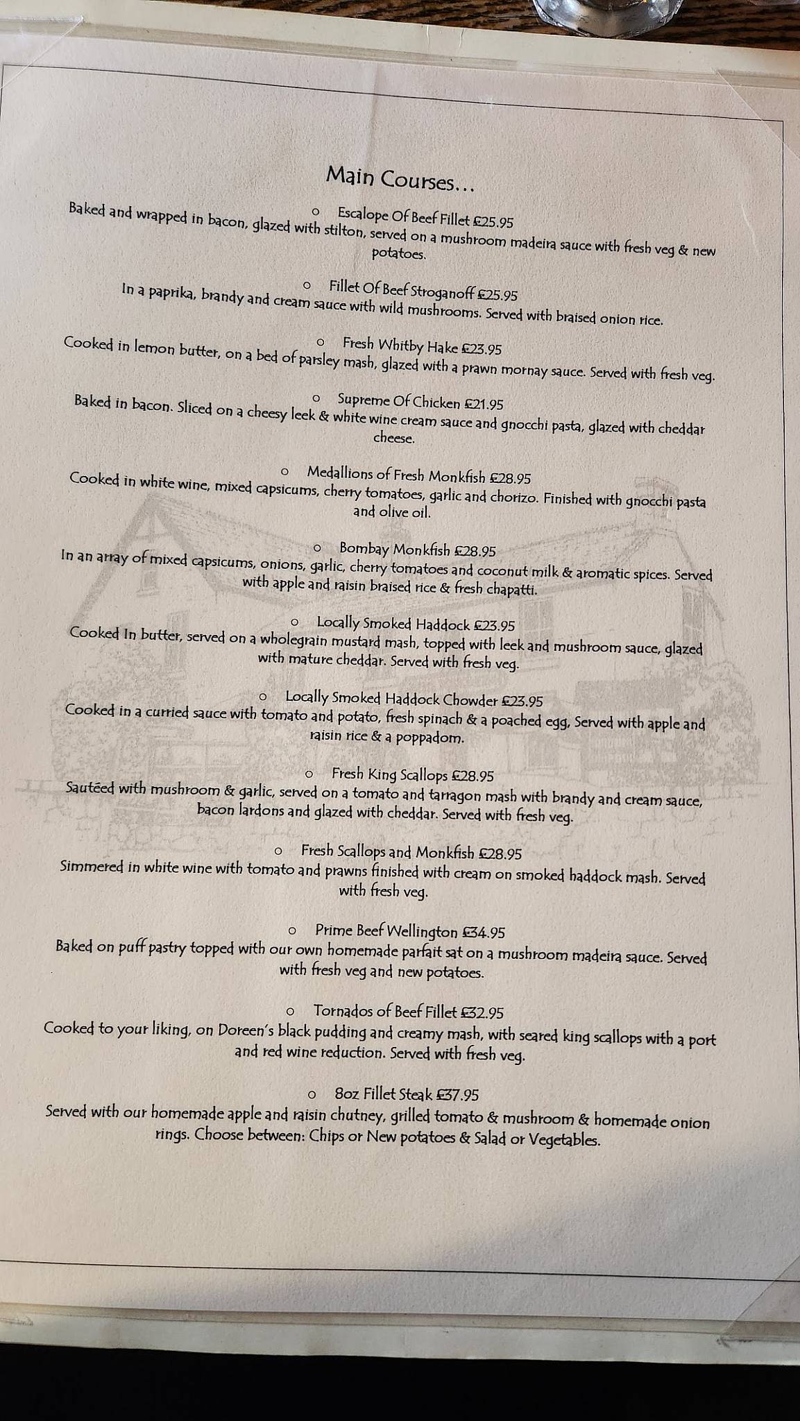 Menu at Postgate Inn pub & bar, Egton