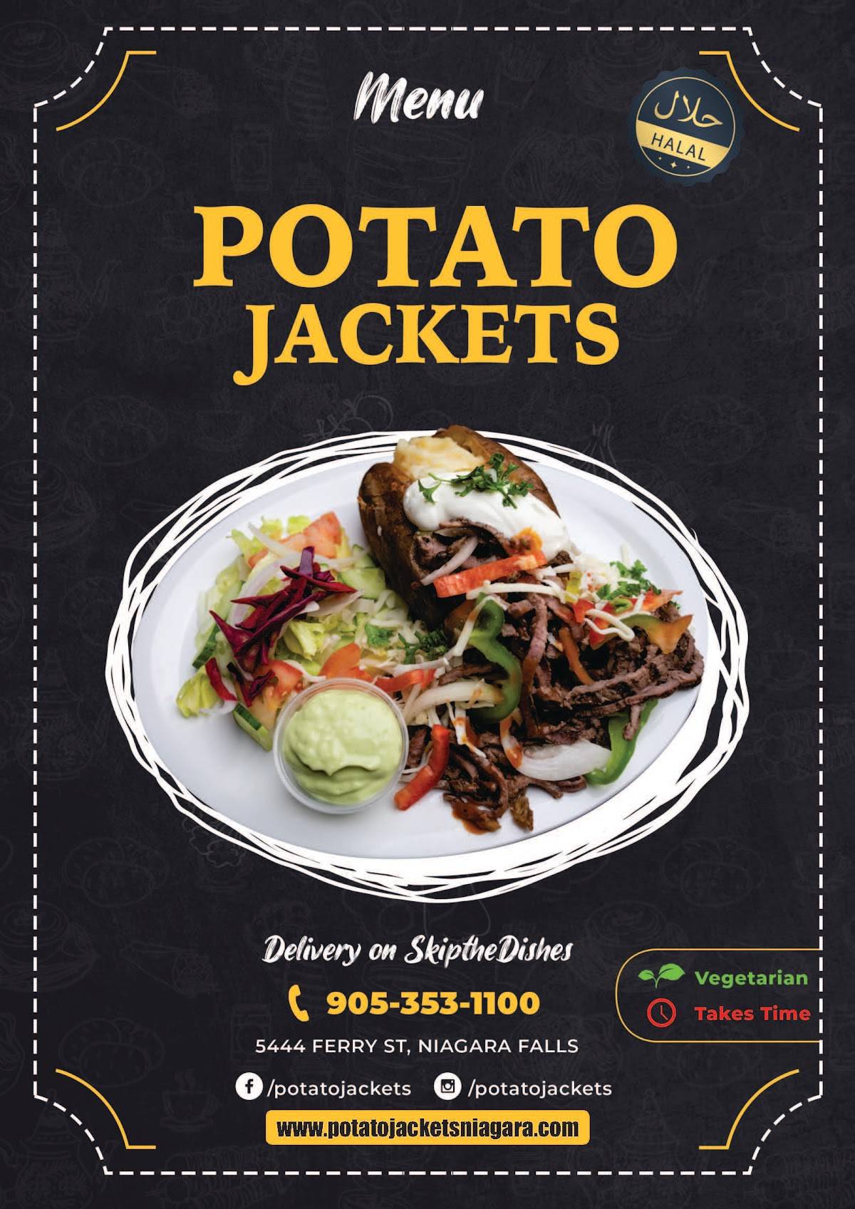 Menu at Potato Jackets restaurant, Niagara Falls
