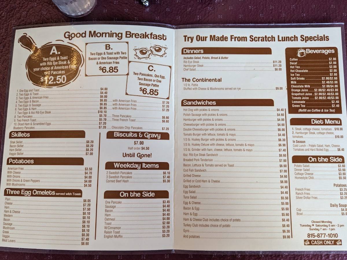 Menu at Potato Shak restaurant, Loves Park