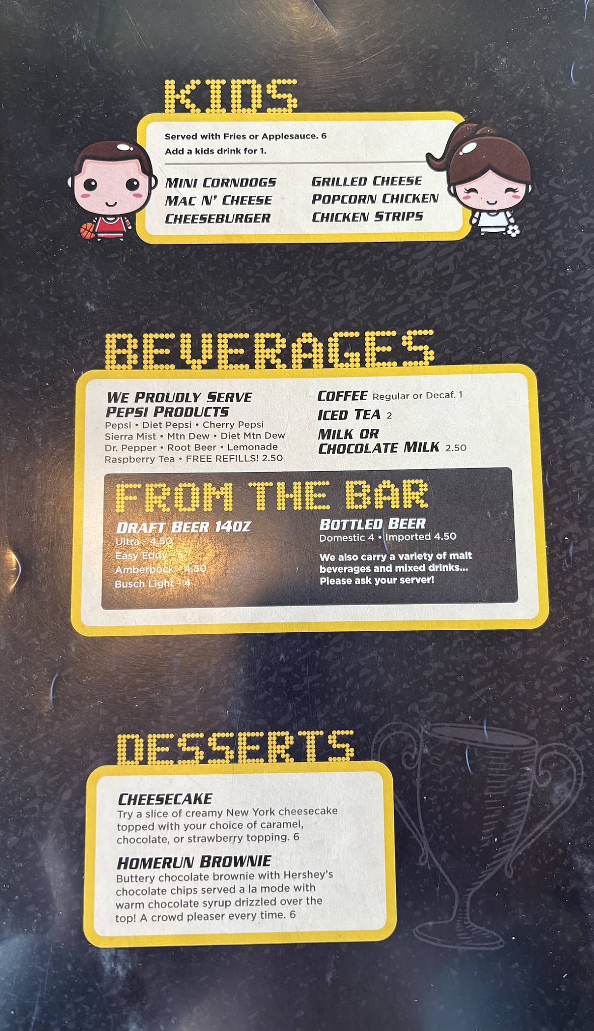 Menu at Press Box Grill & Bar, Mount Pleasant, W Washington St