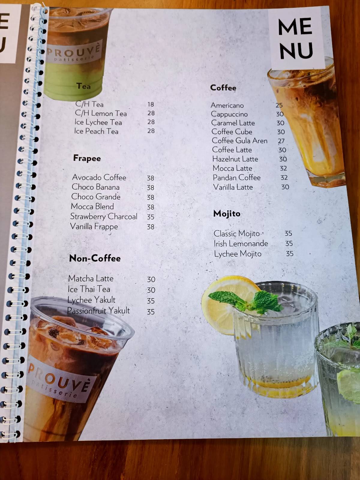 Menu at Prouvé Patisserie restaurant, Bogor