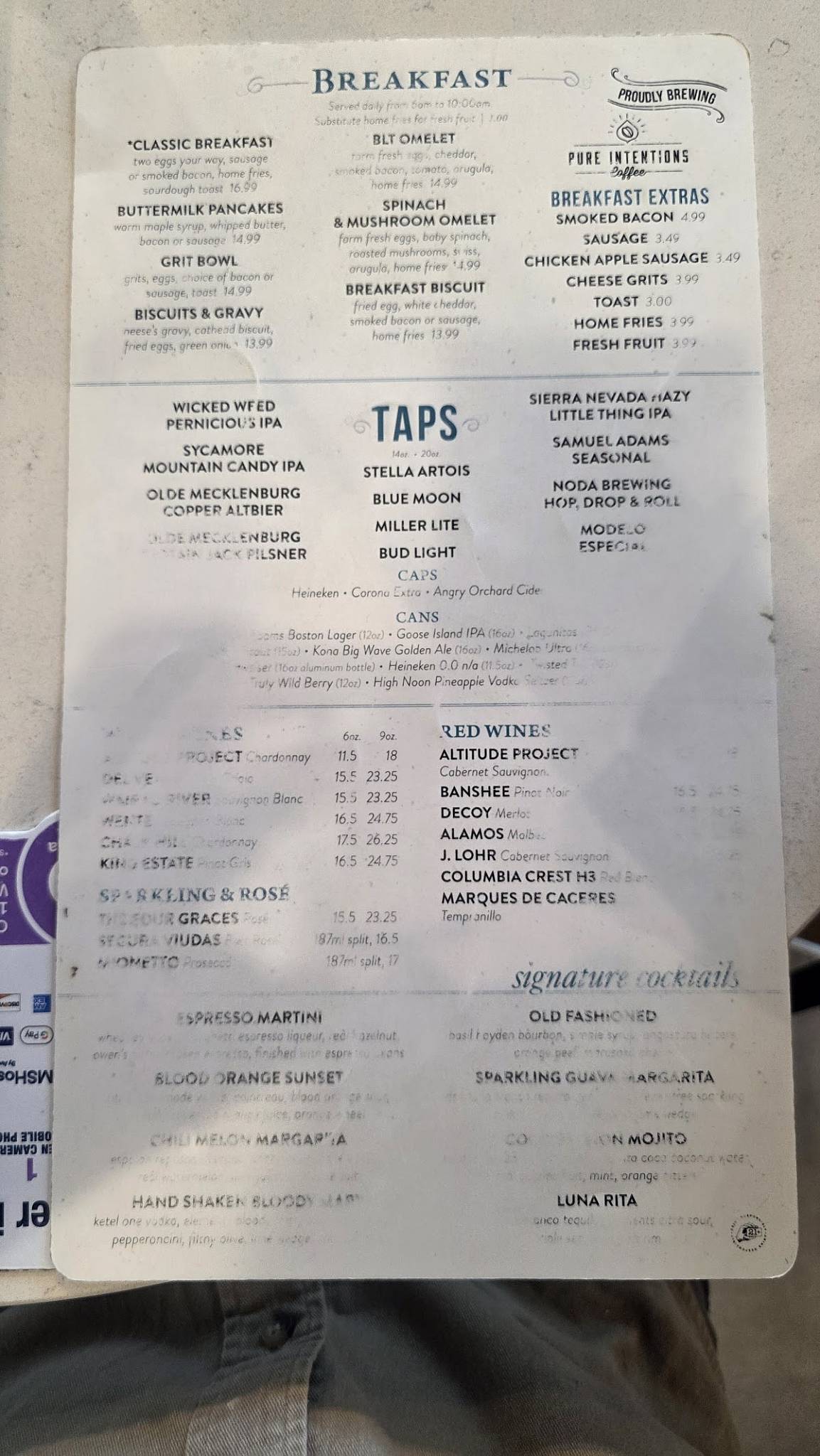 Menu at 1897 Market pub & bar, Charlotte, Josh Birmingham Pkwy