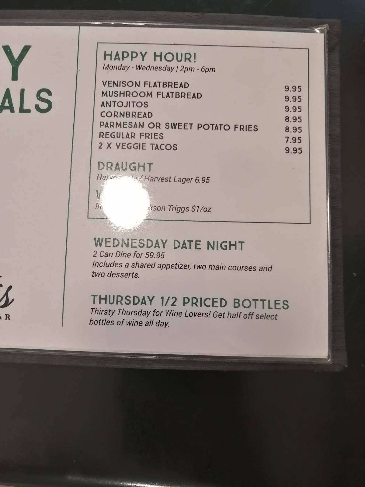 Menu at Borealis Grille & Bar (Guelph), Guelph