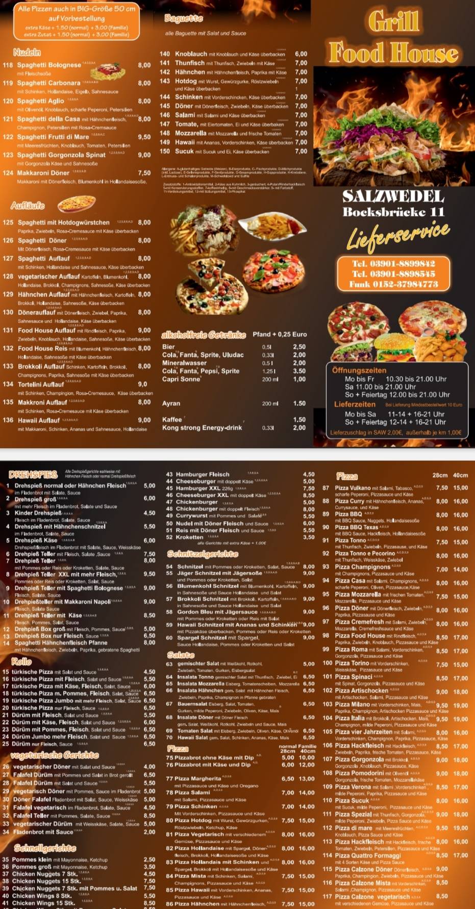 Menu at Food House pub & bar, Salzwedel