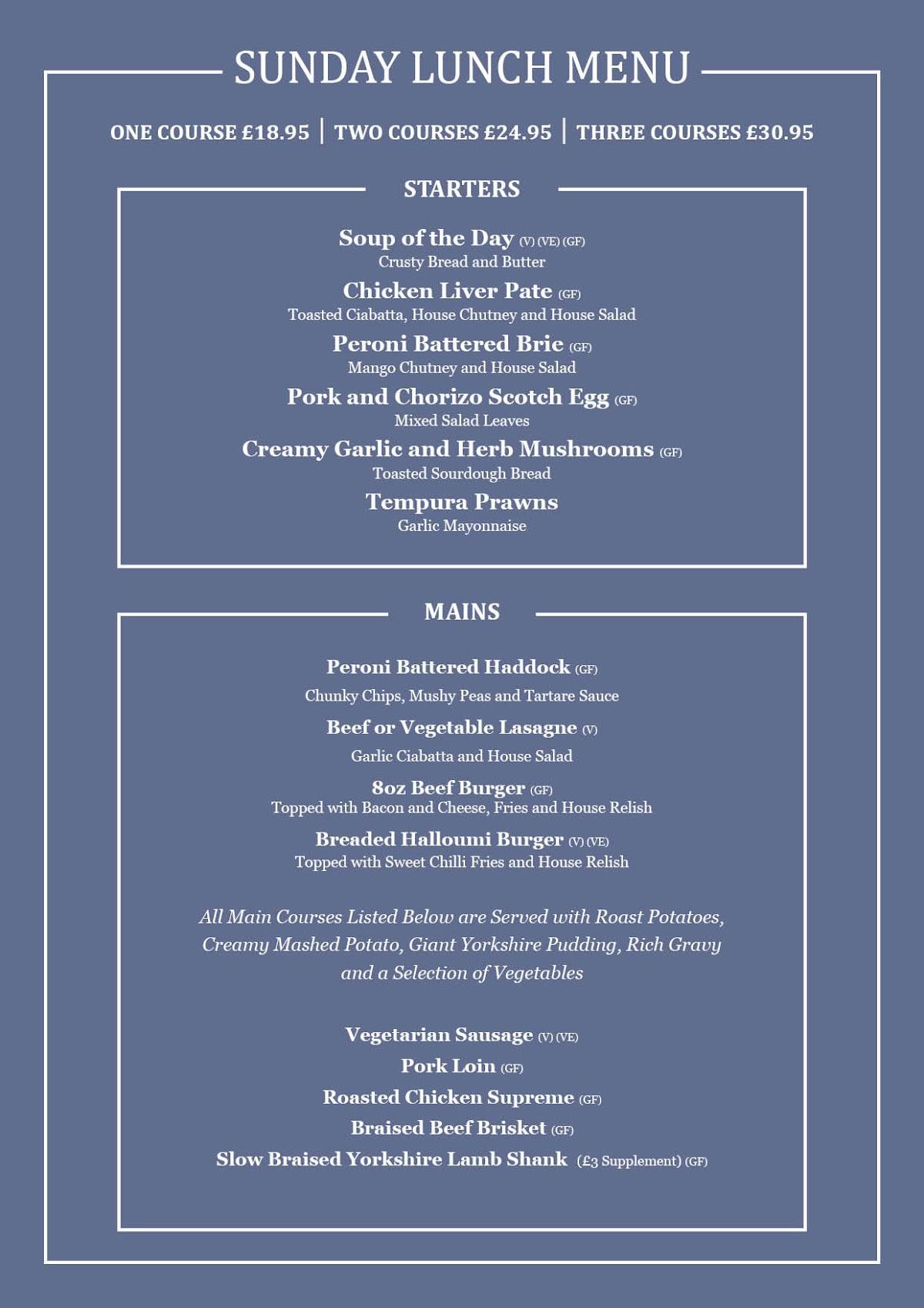 Menu at Gray Ox pub & bar, Liversedge