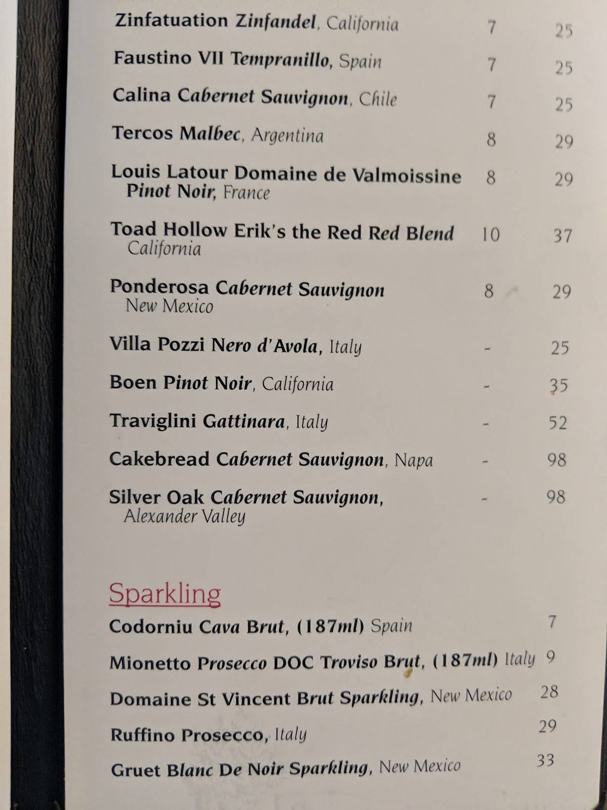 Menu at High Noon Restaurant & Saloon, Albuquerque