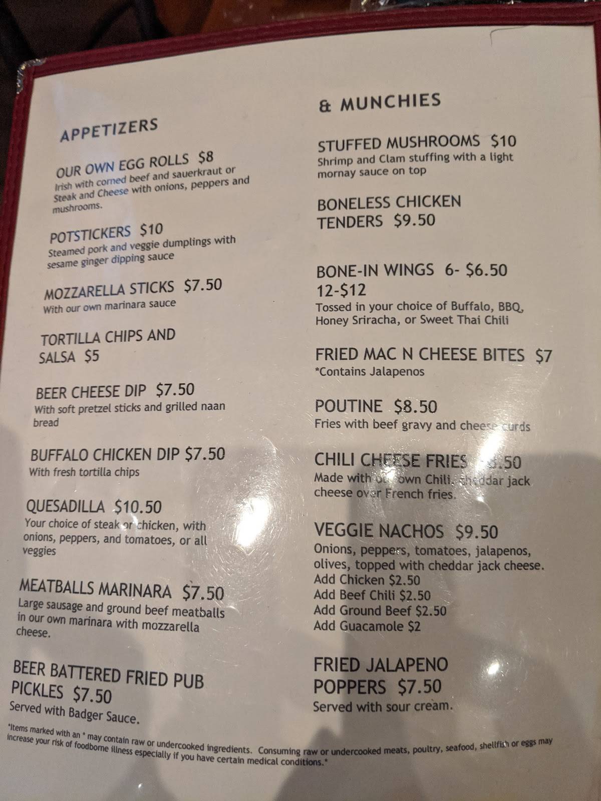 Menu at Honey Badger Bar & Grill, Oxford