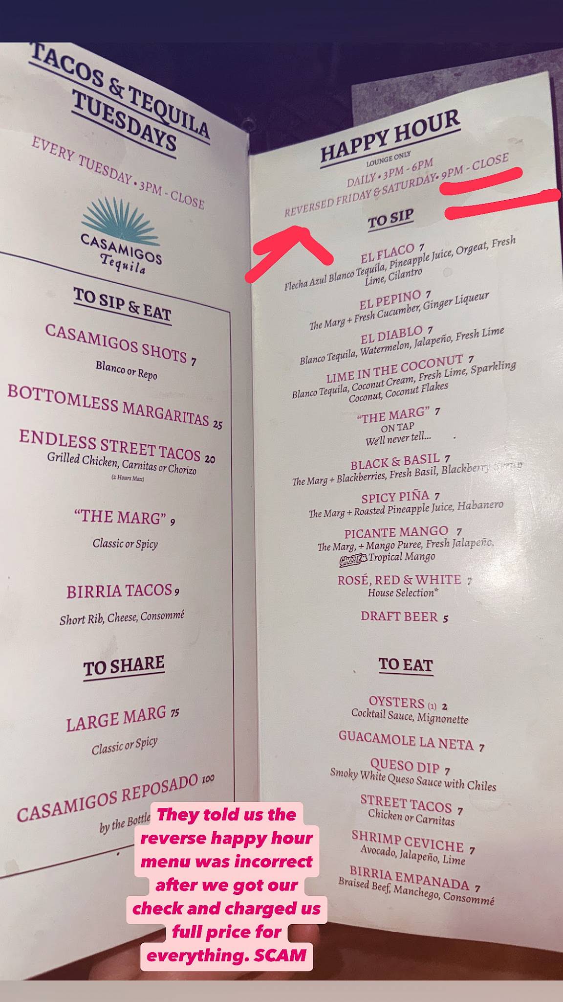 Menu at La Neta Cocina y Lounge pub & bar, Las Vegas