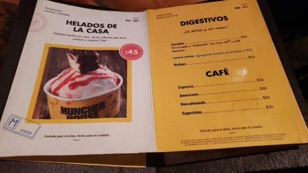 Menu at Muncher House Tec pub & bar, Monterrey, Av. Eugenio Garza Sada ...