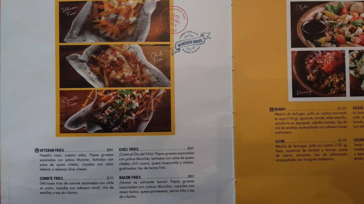 Menu at Muncher House Tec pub & bar, Monterrey, Av. Eugenio Garza Sada ...