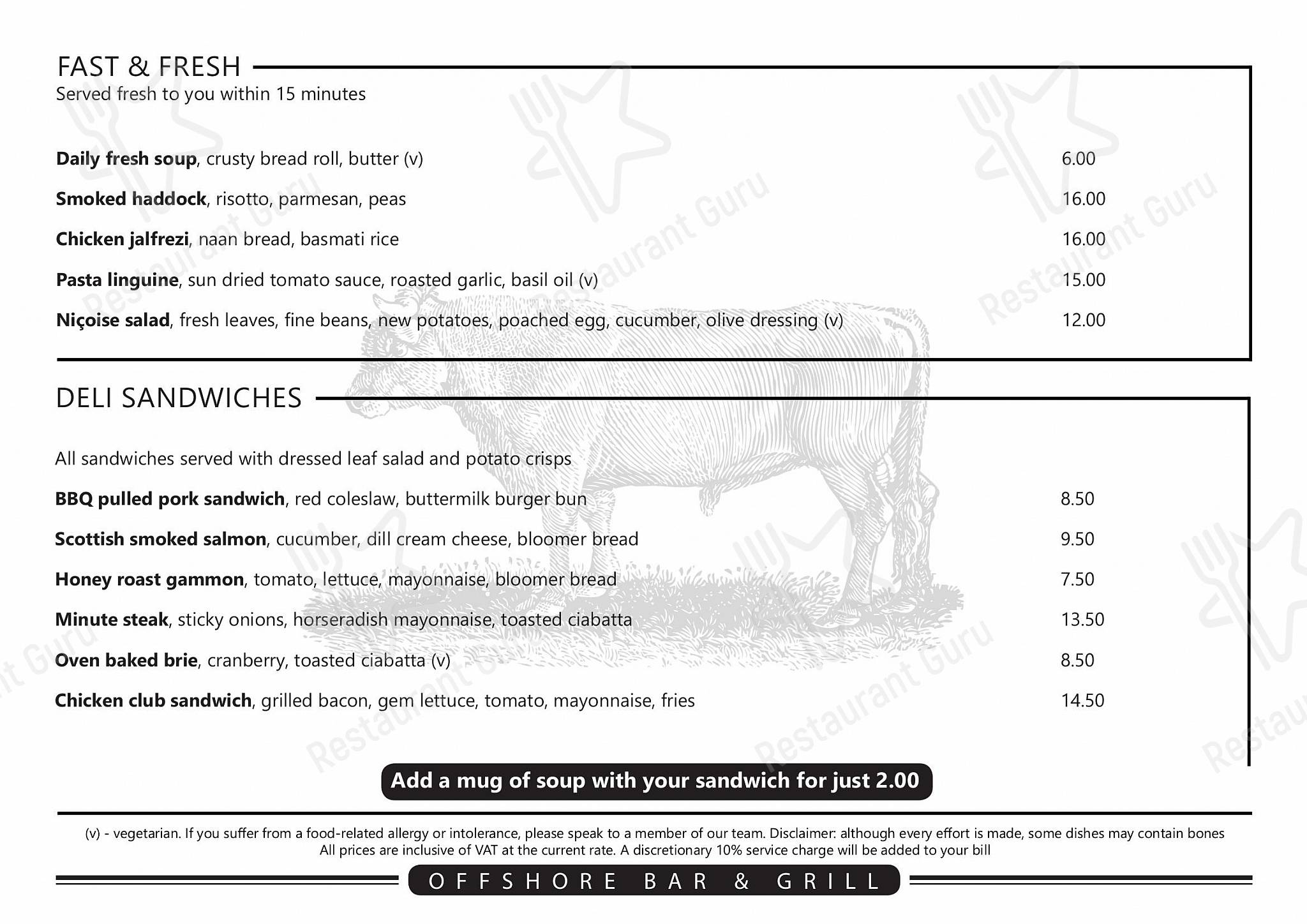 Menu at Offshore Bar & Grill, Aberdeen