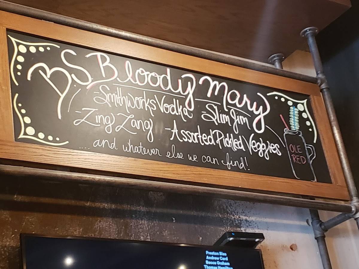 Menu at Ole Red pub & bar, Tishomingo