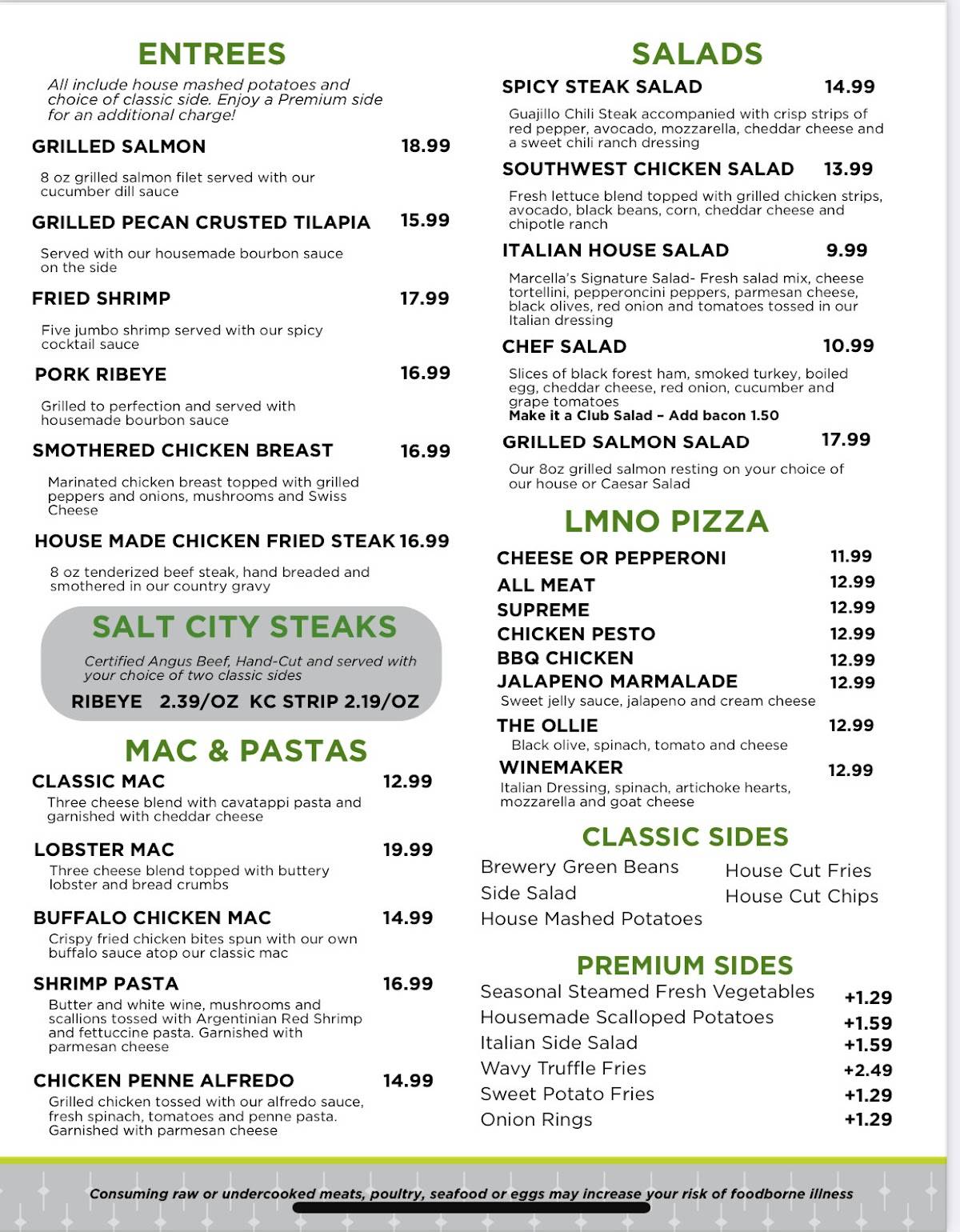 Menu at Salt City Brewing Company pub & bar, Hutchinson