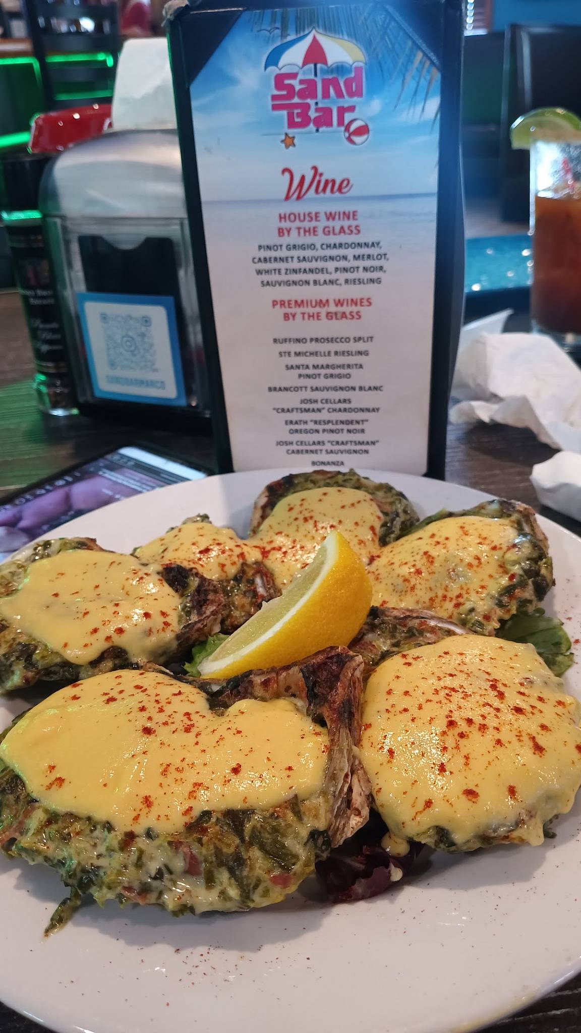 Menu at Sand Bar ️, Marco Island
