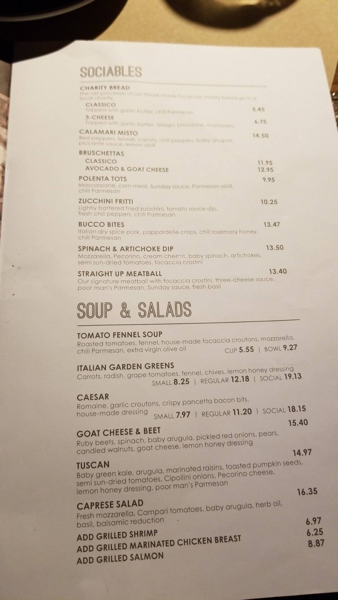 Menu at Scaddabush Italian Kitchen & Bar Vaughan, Toronto, 20 Colossus Dr