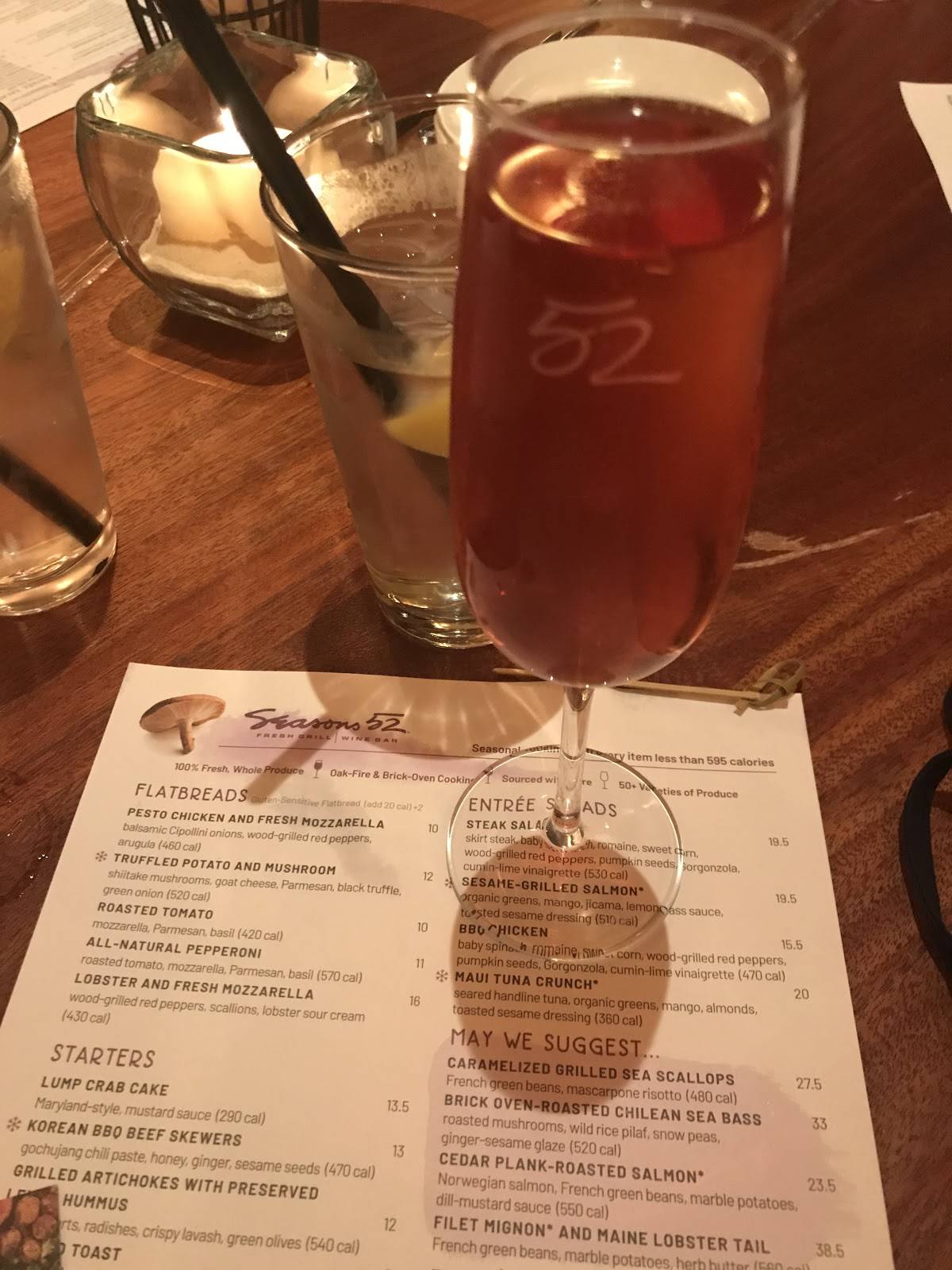 Menu at Seasons 52 pub & bar, Dunwoody, 90 Perimeter Center W