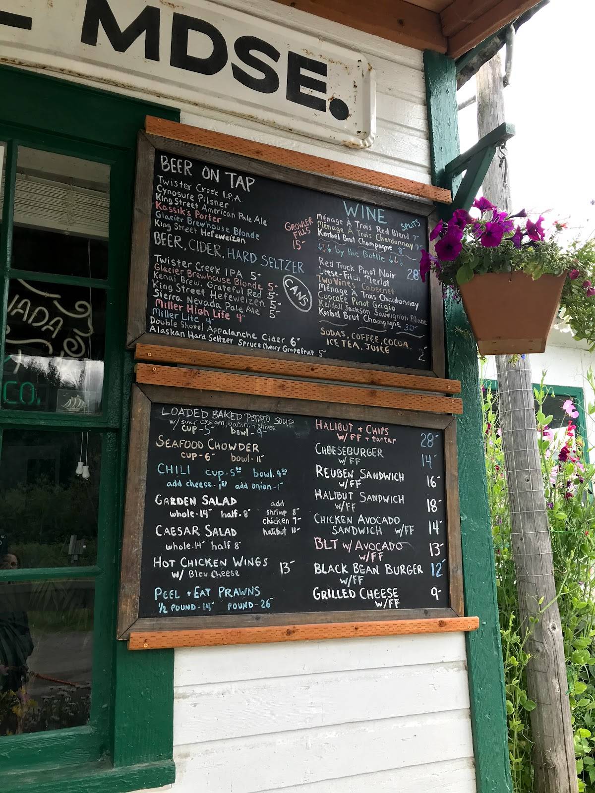 Menu at SEAVIEW BAR/HISTORIC HOPE CAFE & CAMPGROUND, Hope, B St