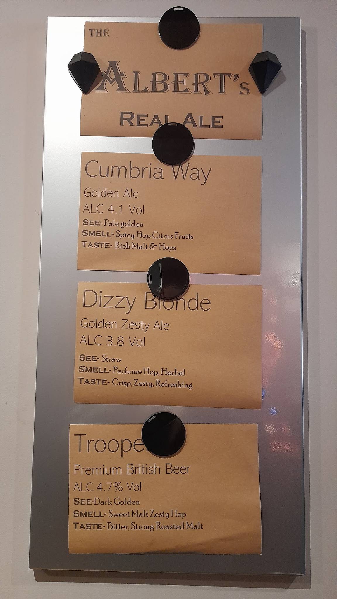 Menu at The Albert pub & bar, Bowness-on-Windermere