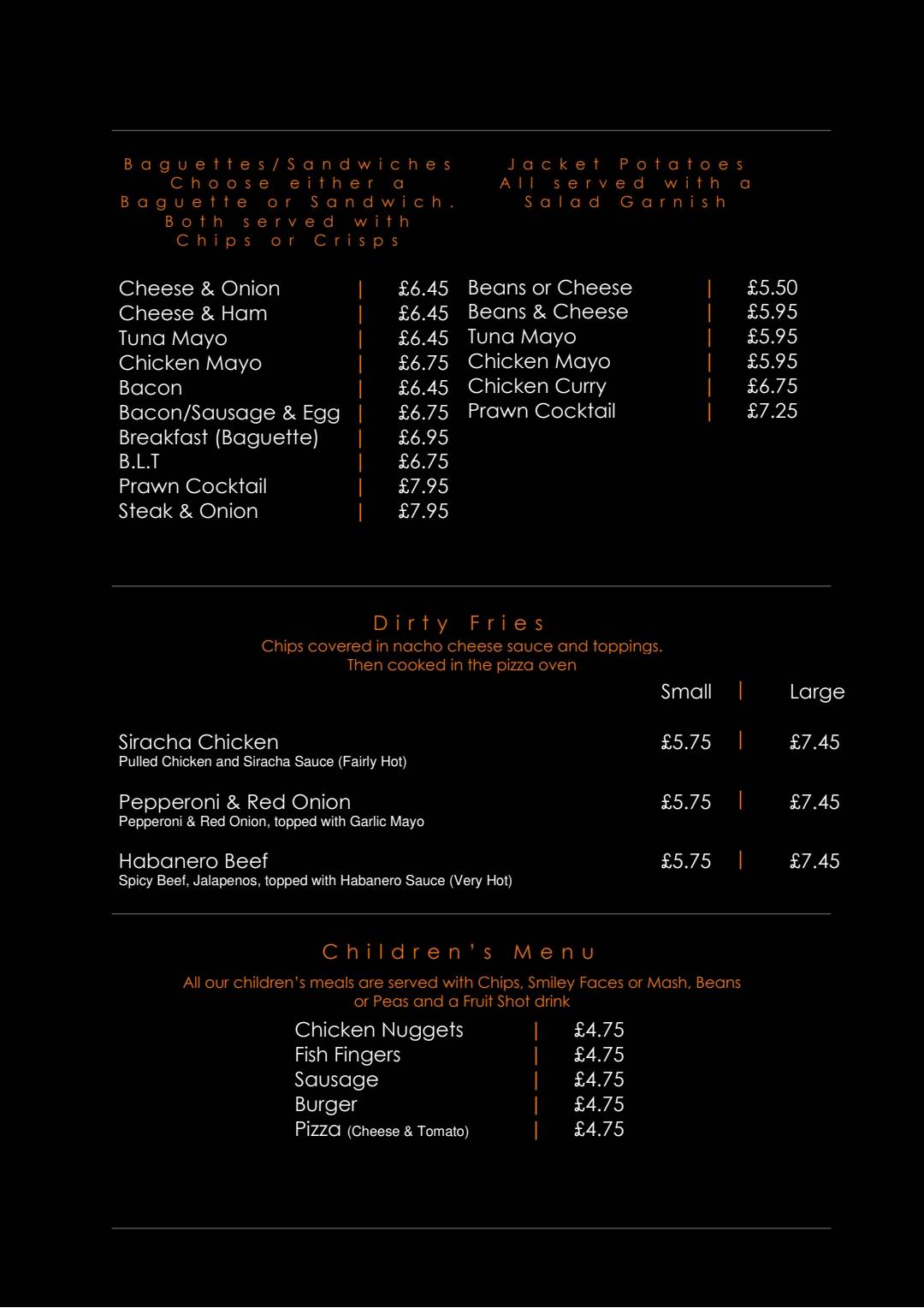 Menu at The Dodger pub & bar, Newport, 6-8 Chepstow Rd