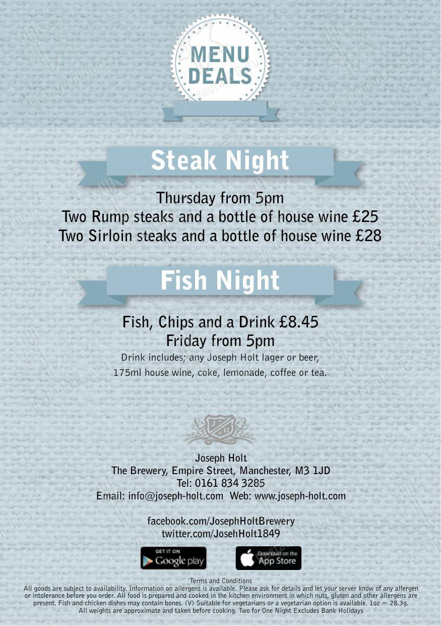 Menu at The Hayfield pub & bar, Ormskirk