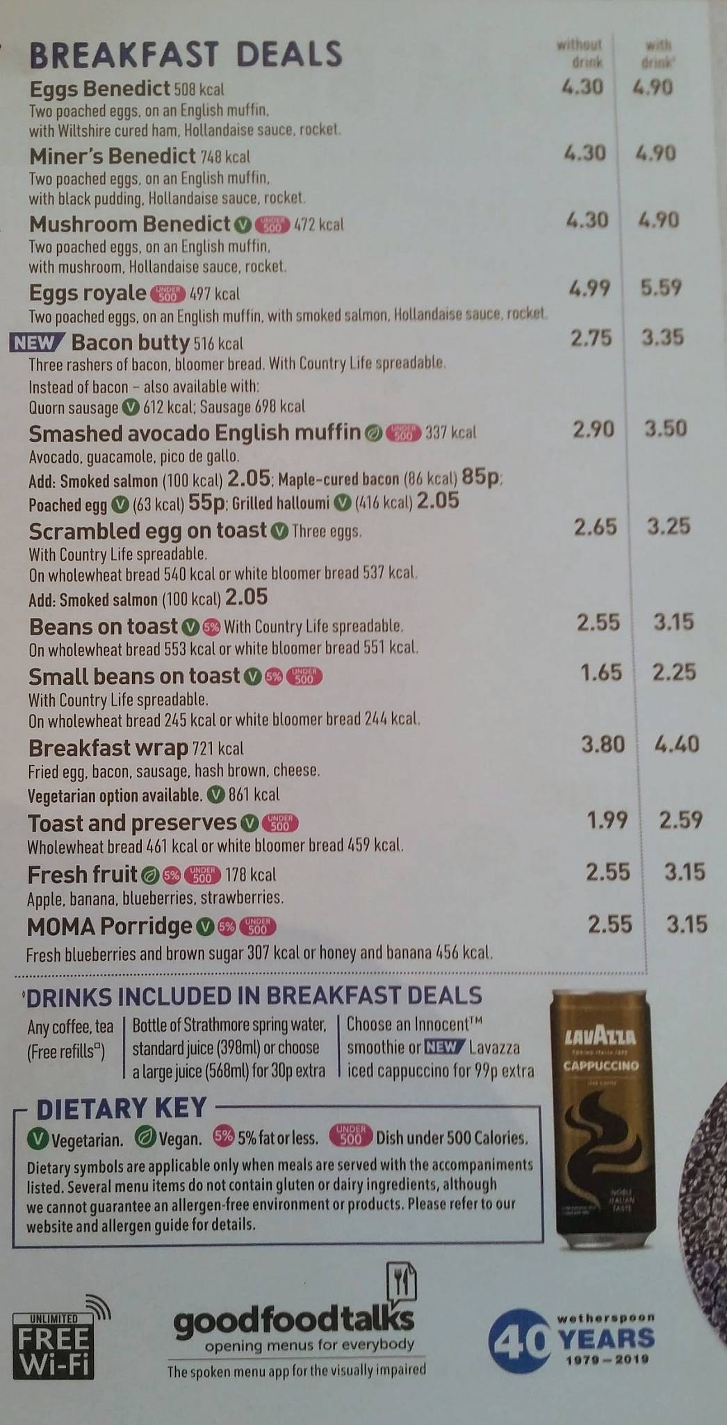 Menu at The Mechanical Elephant - JD Wetherspoon pub & bar, Margate