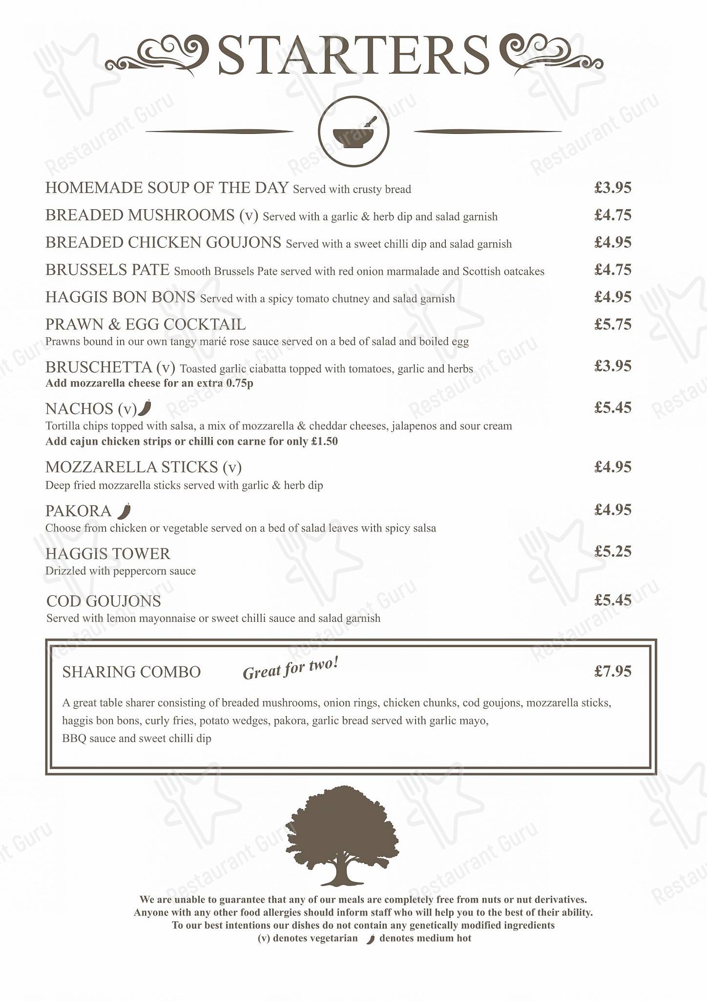 Menu at Royal Oak Alloa pub & bar, Alloa